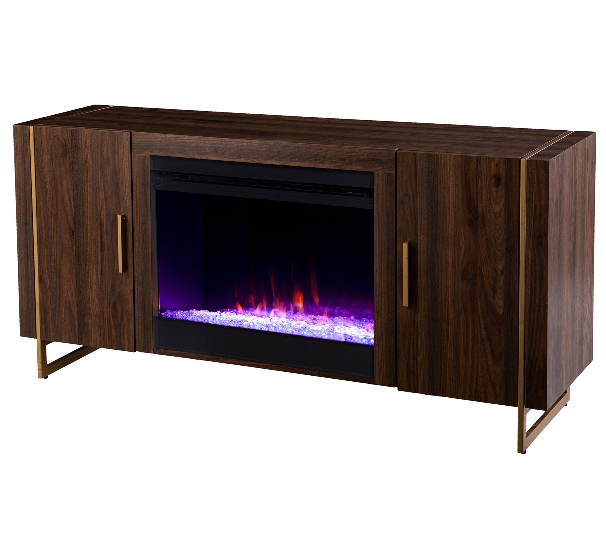 SEI Furniture Dashton Color Changing Fireplace w Media Storage - QVC.com