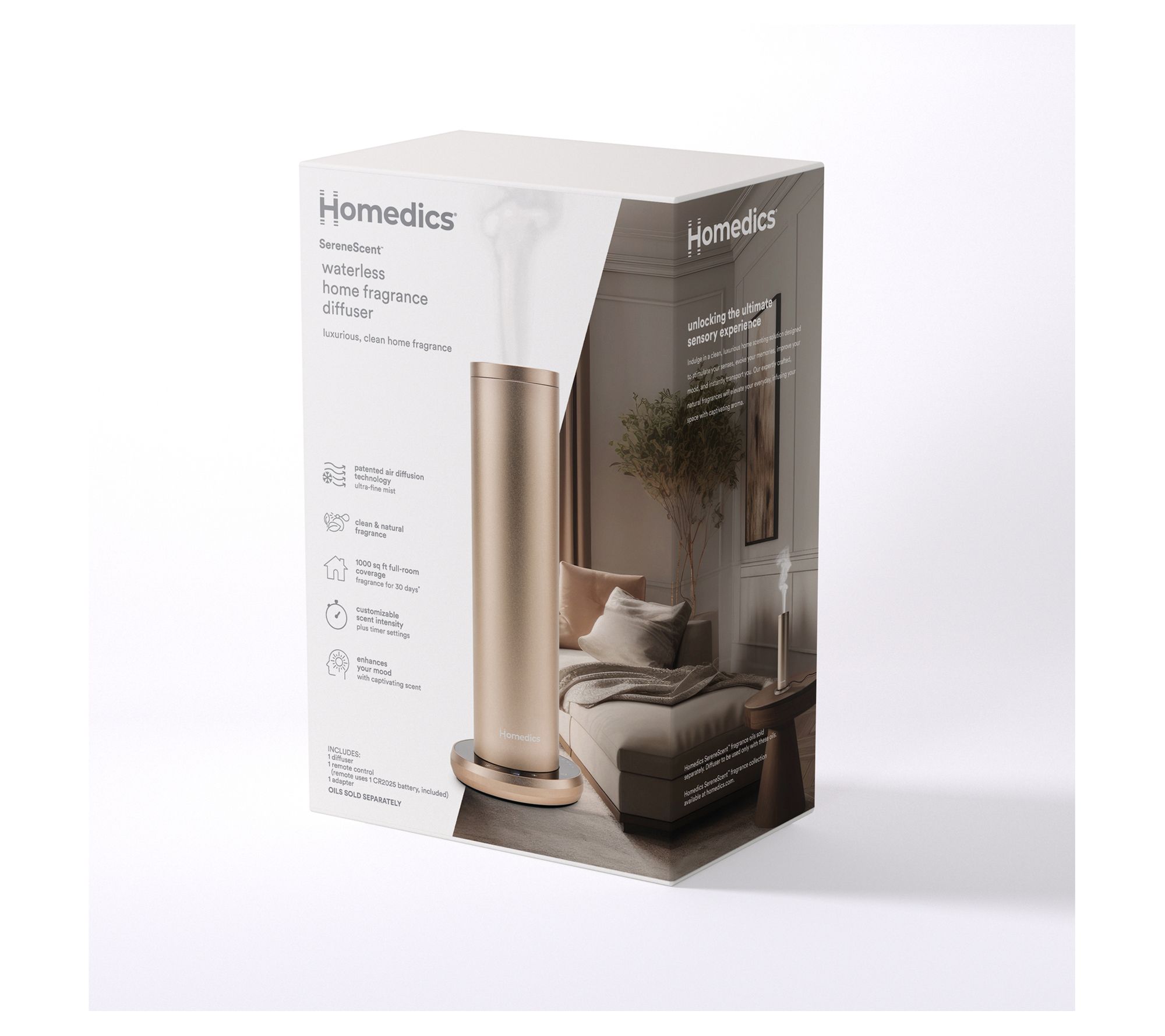 Homedics SereneScent Waterless Home Fragrance Diffuser - QVC.com
