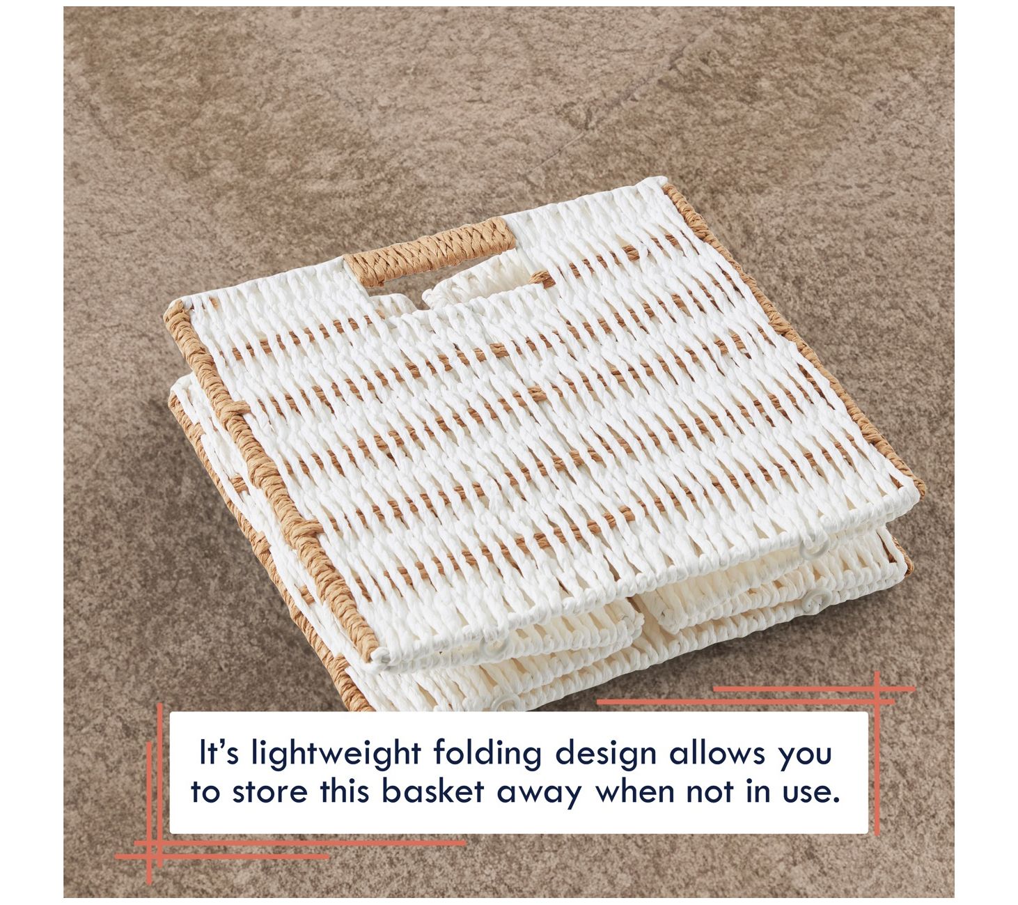 Ornavo 2pk 9" Wicker Paper Storage Basket CubeBin with Handle - QVC.com