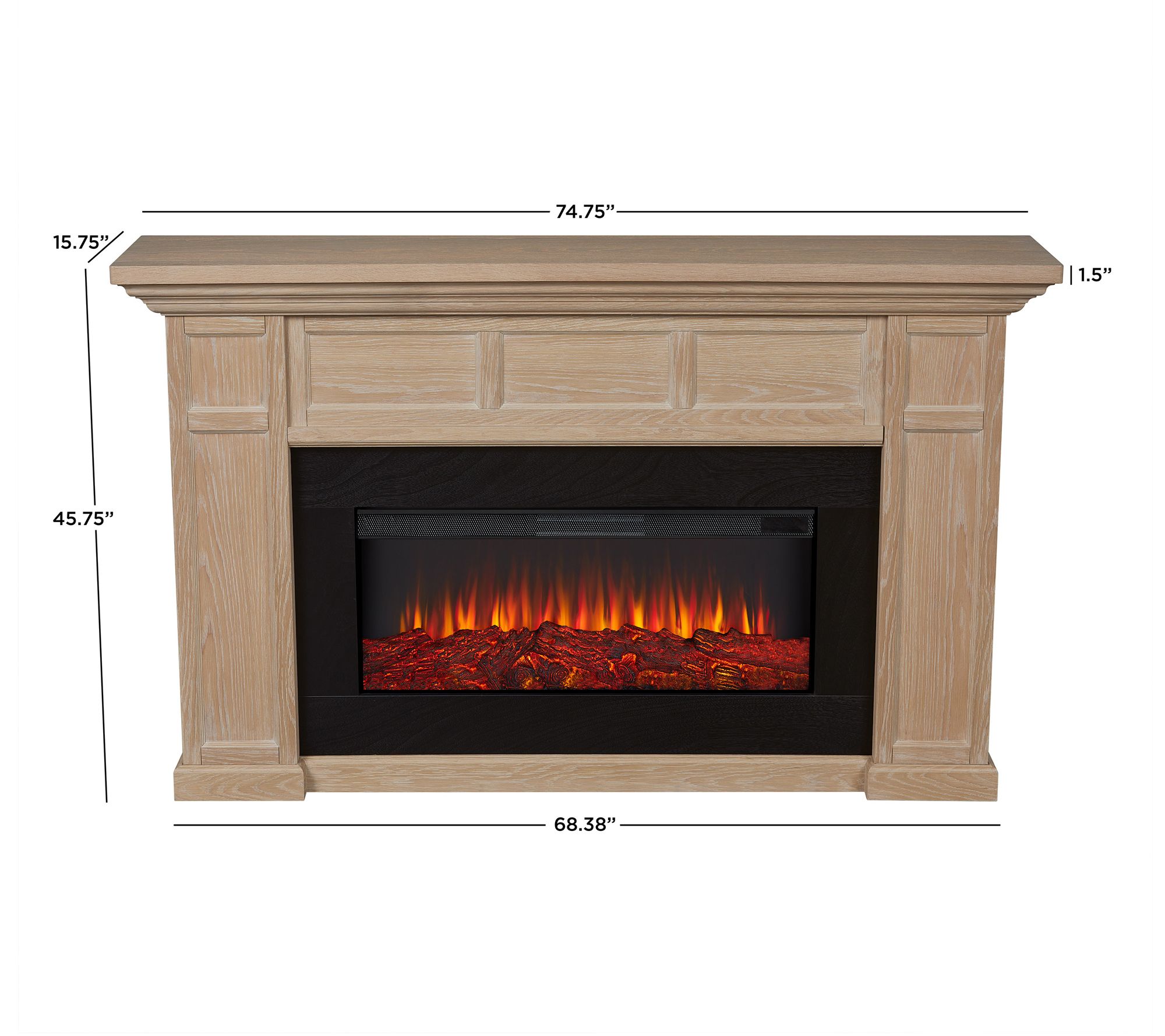 Alcott 75" Electric Fireplace Mantel by Real Flame - QVC.com