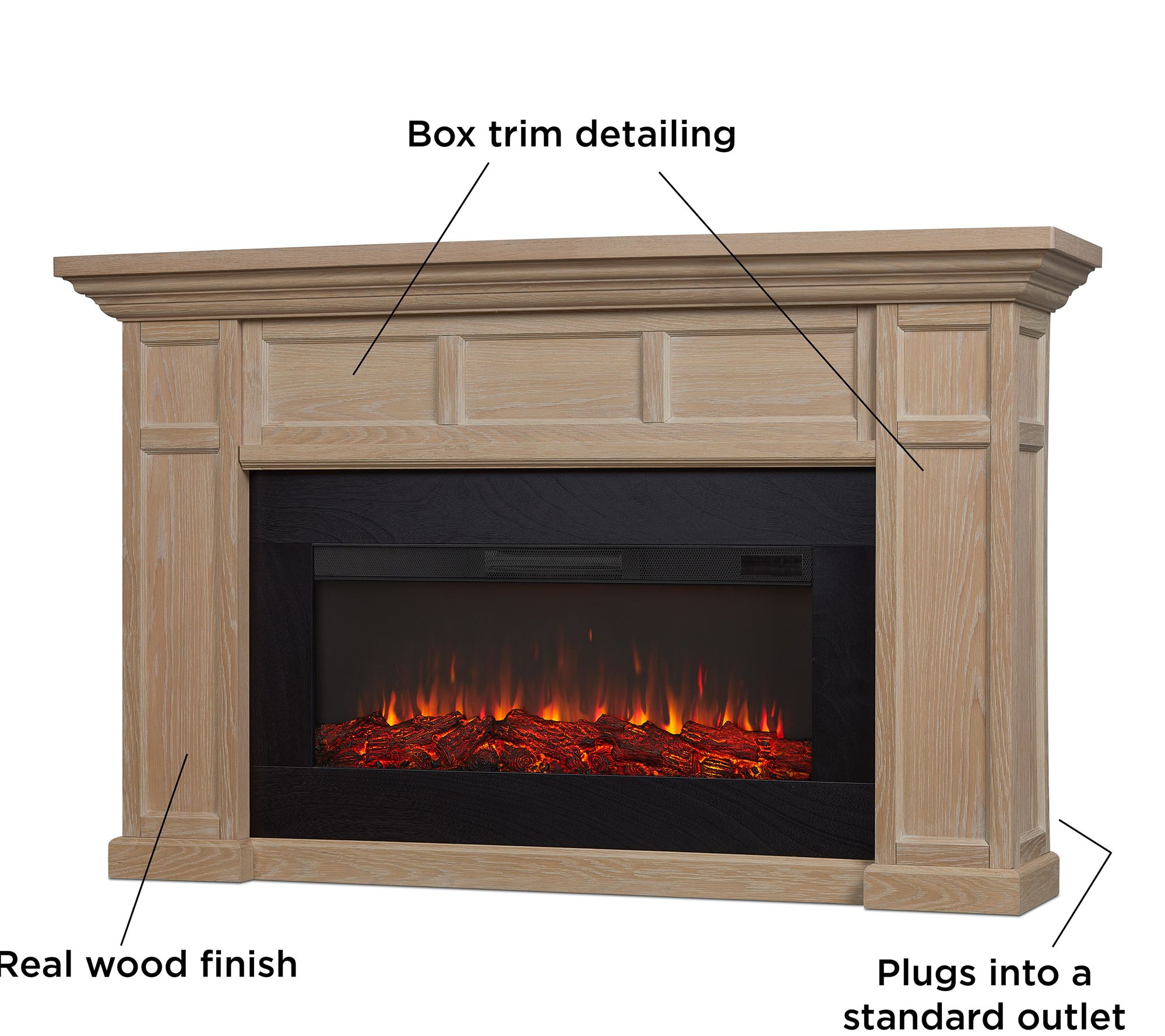 Alcott 75" Electric Fireplace Mantel by Real Flame - QVC.com