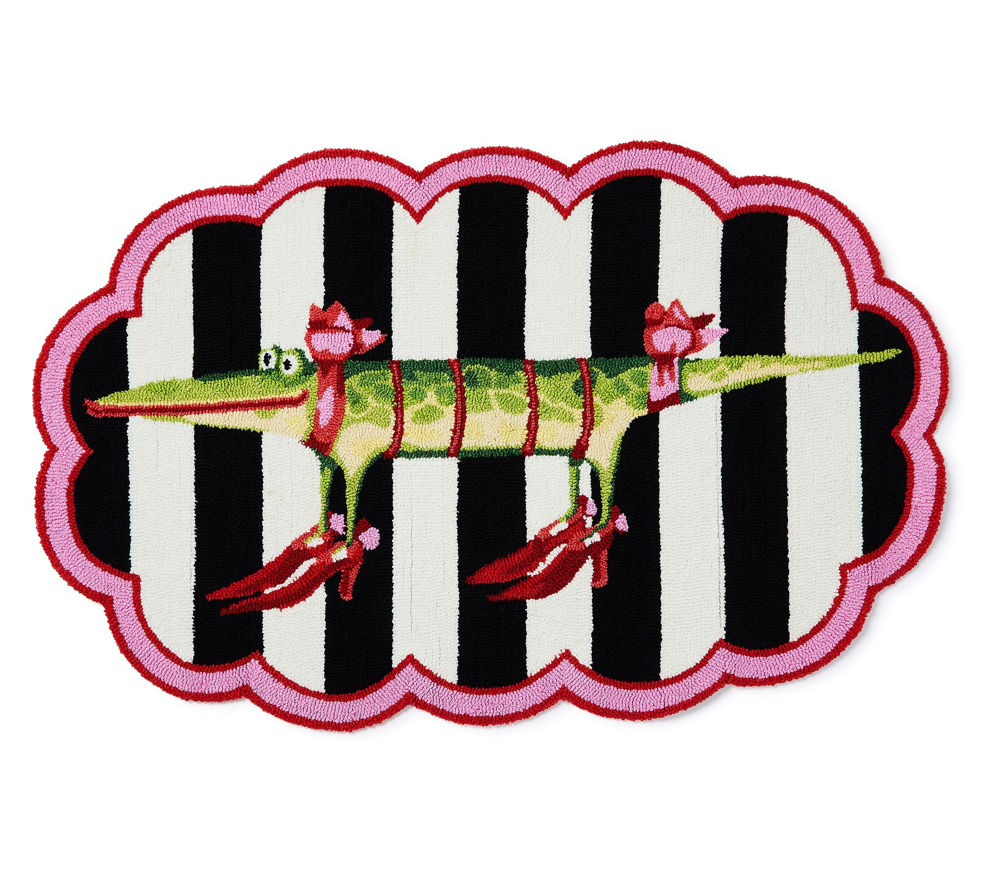 MacKenzie-Child s Gloria Alliga tor 4' Scallope d Rug - QVC.com