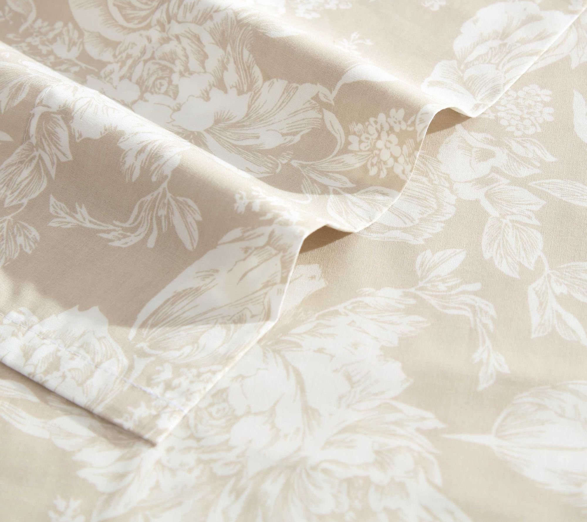 Laura Ashley Meredith Beige Cotton Percale TwinSheet Set - QVC.com