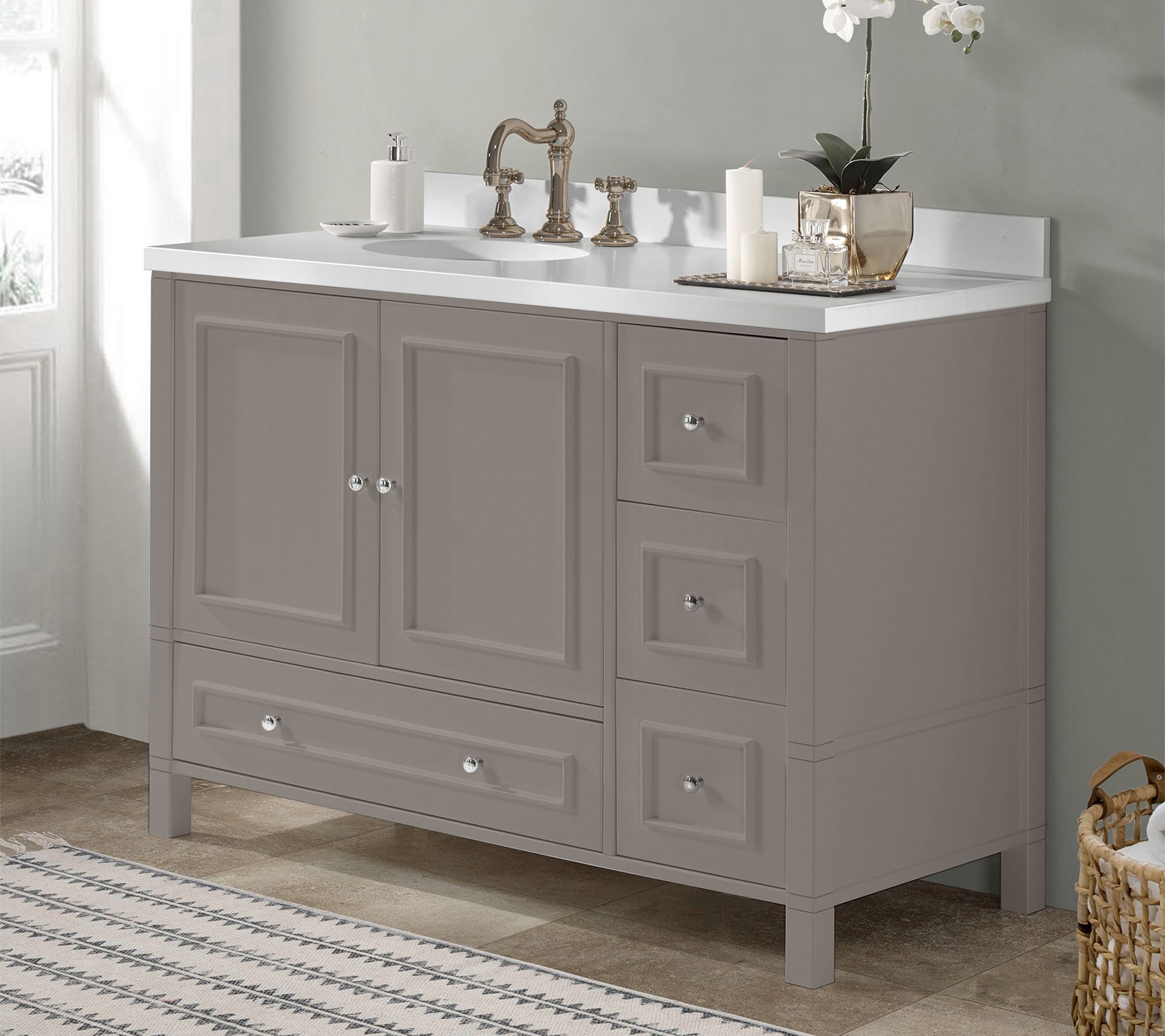 Alaterre Furniture Williamsburg 48" Vanity Cabinet Only - QVC.com
