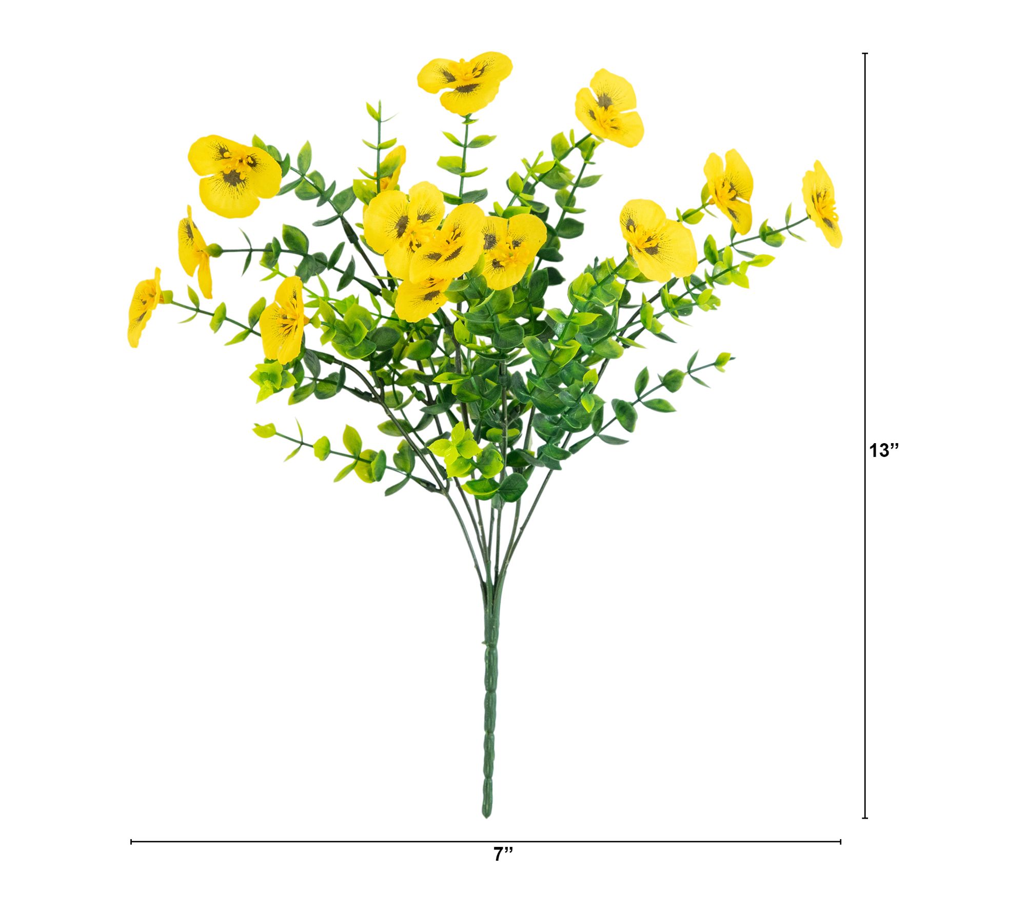 Nearly Natural 13-in UV Resistant Pansy Bush -Set of 12 - QVC.com
