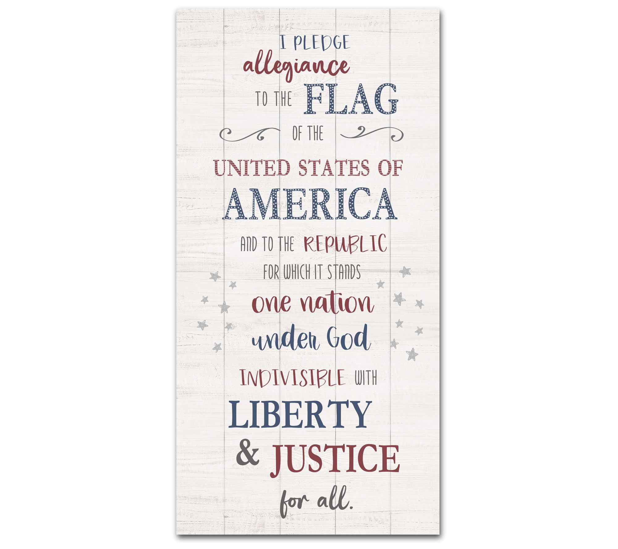 Courtside Market Pledge of Allegiance 12" x 24"Canvas - QVC.com
