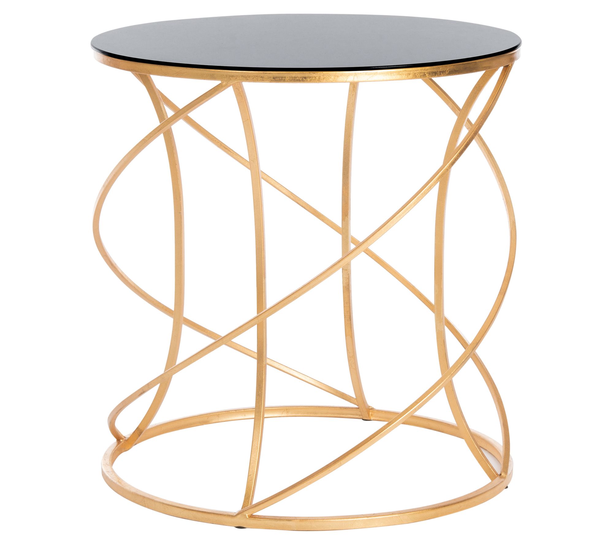 Safavieh Cagney Glass Top Round Accent Table - QVC.com