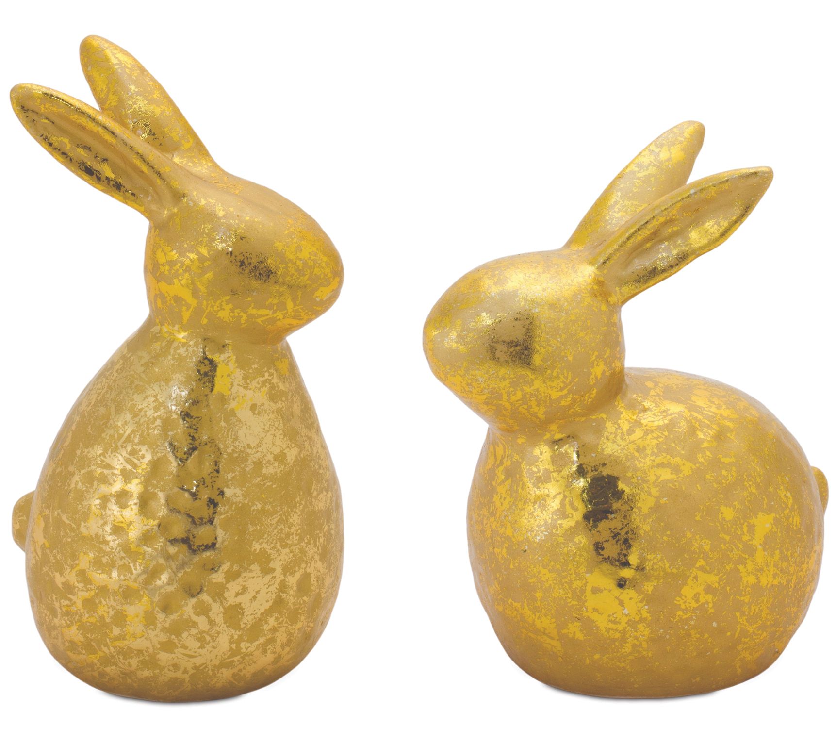 Melrose Gold Rabbit Decor (Set of 2) - QVC.com