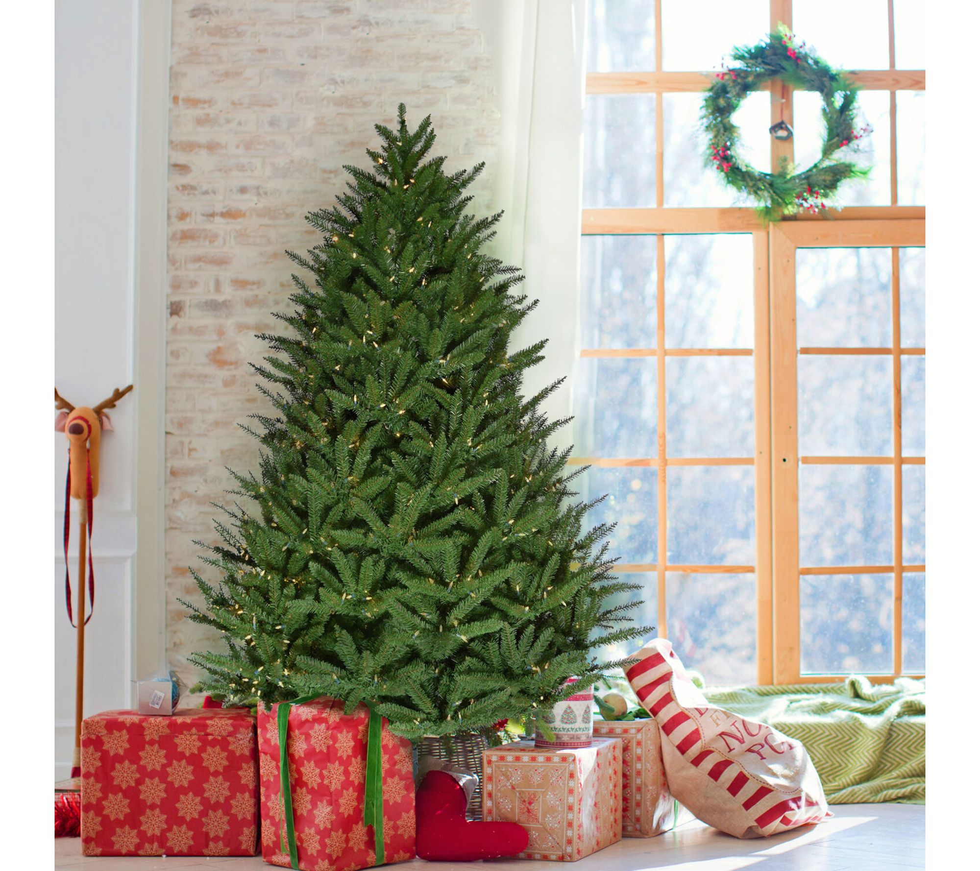 Fraser Hill Farm 7.5-ft. Centerville Pine Christmas Tree with - QVC.com