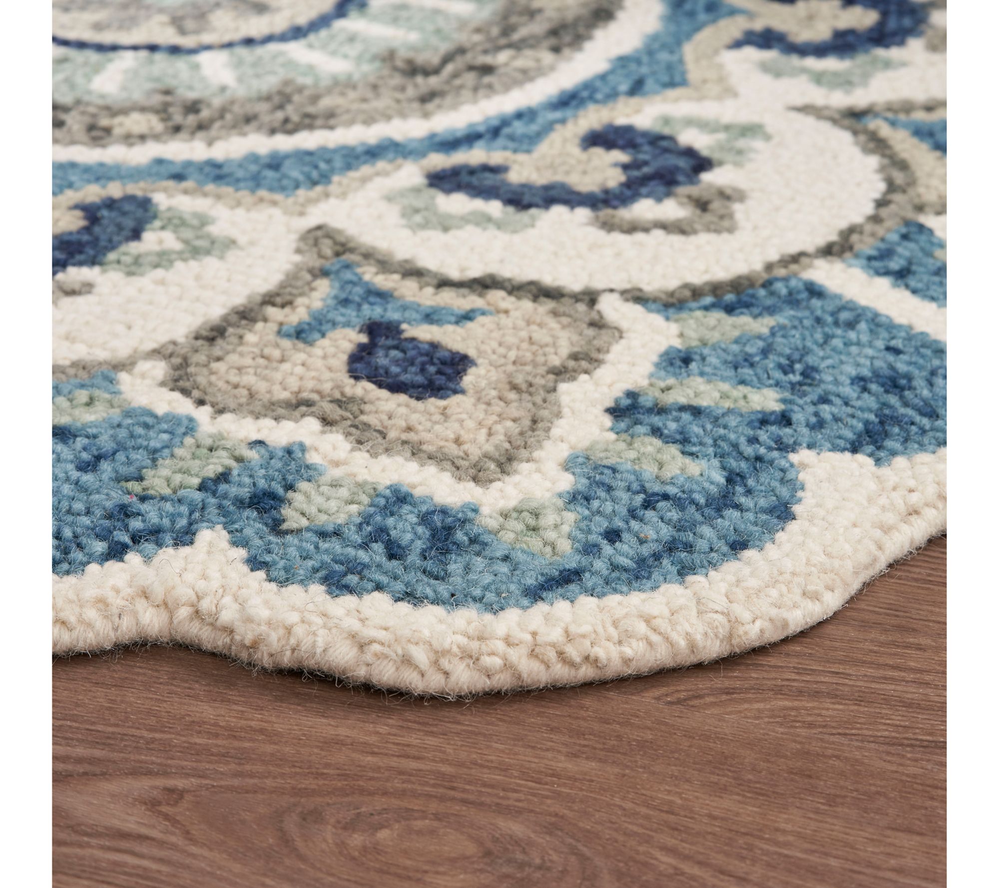 Ox Bay Maria Ivory Floral Medallion Wool Indoor6' Round Rug - QVC.com