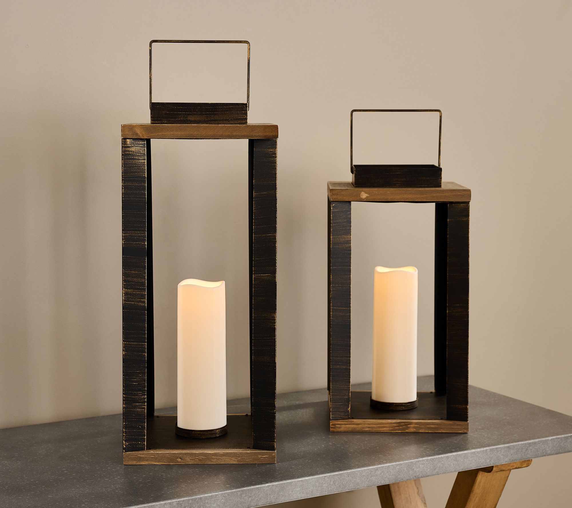 "As Is" Home Reflections Indoor/Outdoor Flameless S/2 Lanterns - QVC.com