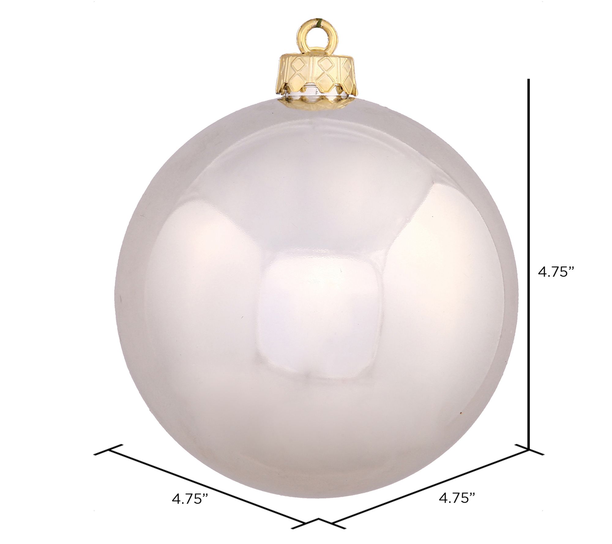 Vickerman 4.75" Champagne Shiny Ball Ornament - QVC.com