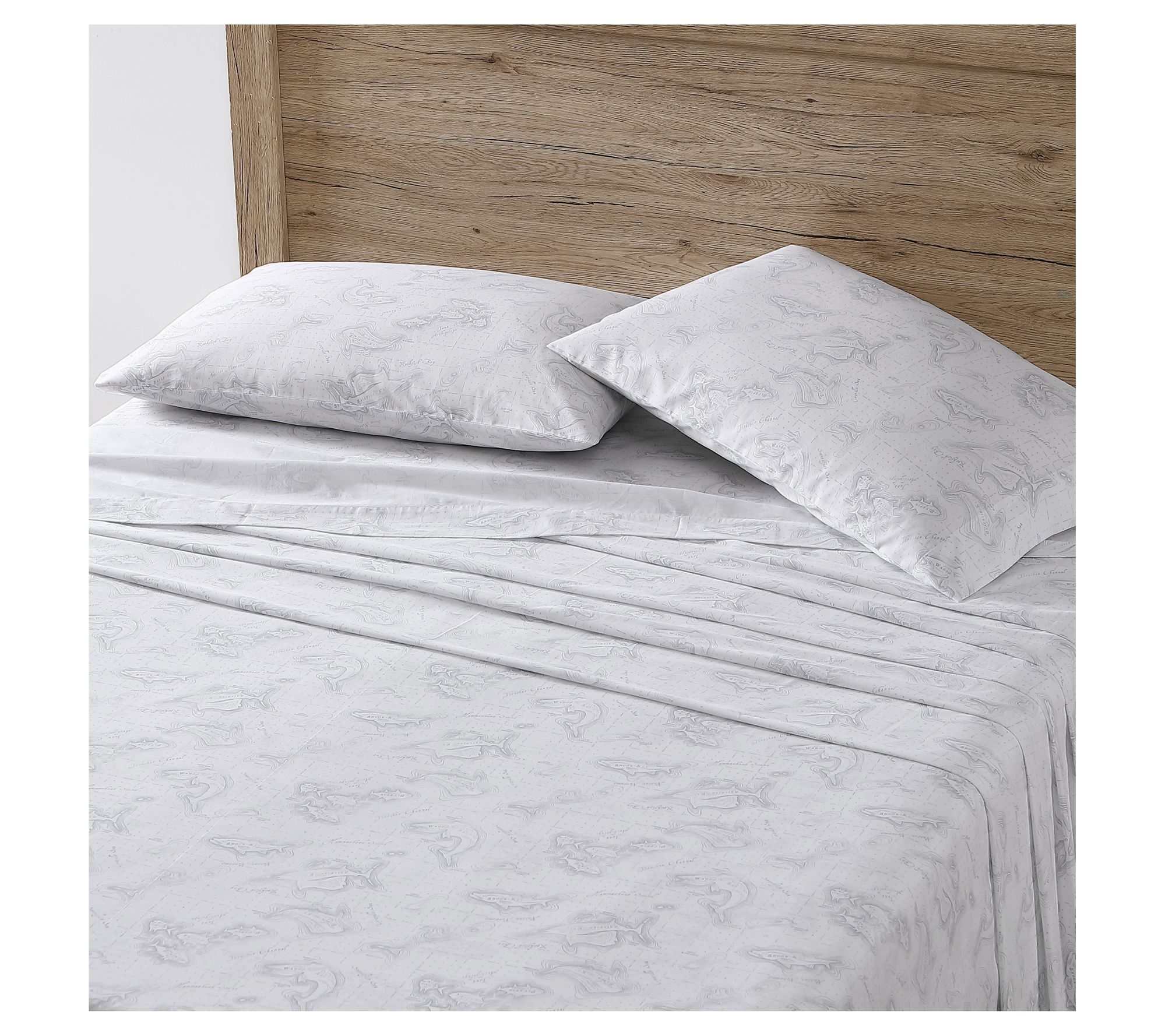 Eddie Bauer Fish Atoll Grey Full Sheet Set - QVC.com