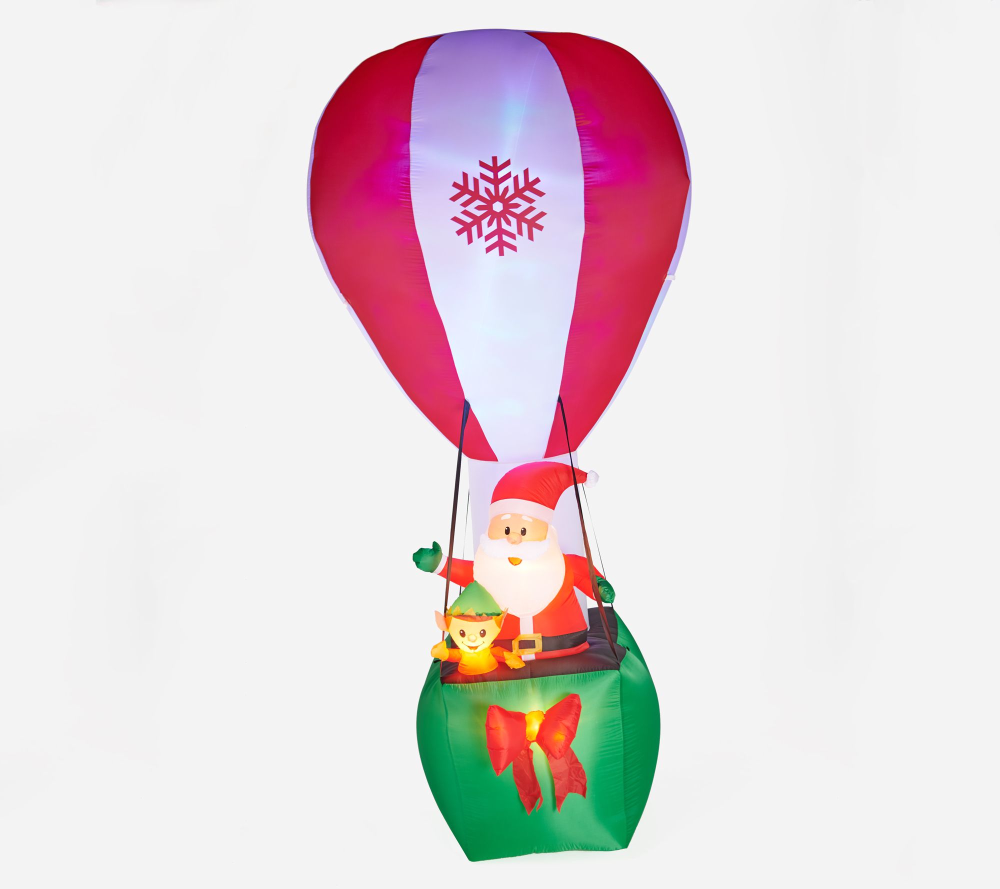 "As Is" Kringle Express Santa & Elf in Hot Air Balloon Airblown - QVC.com