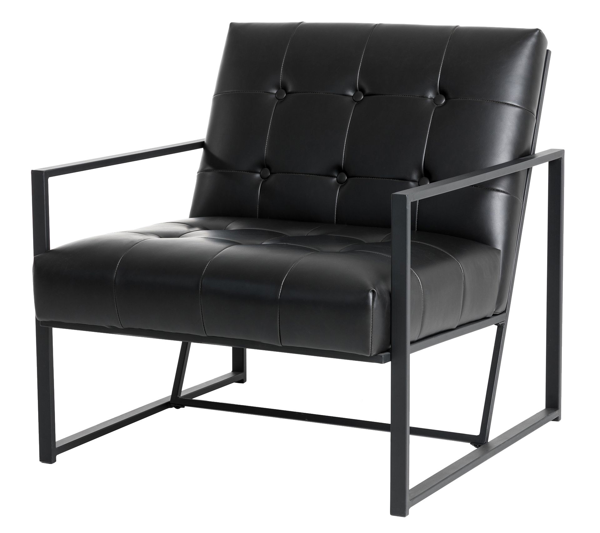 Glitzhome High Style Button Tufted Leatherettecent Chair - QVC.com