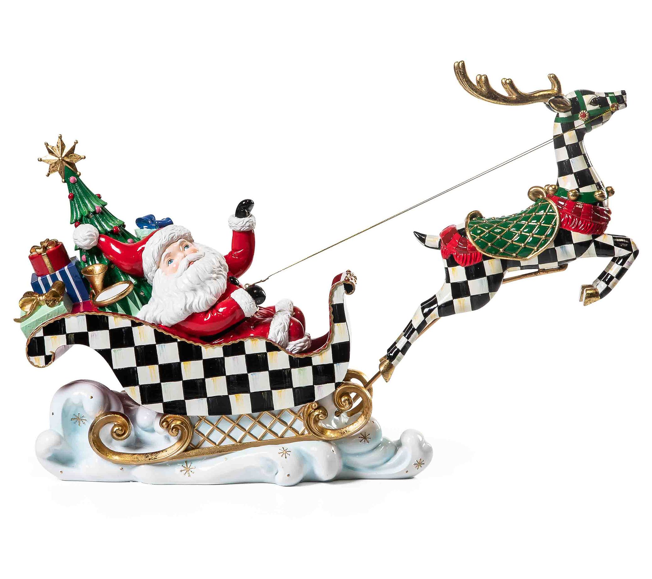 MacKenzie-Childs Granny Kitsch Illuminated Sleigh Ride Santa - QVC.com