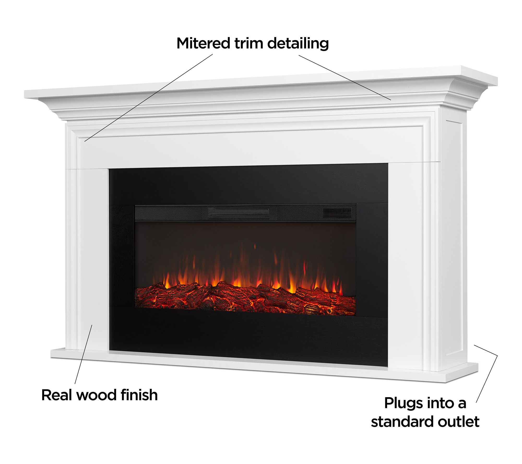 Cleo 76" Landscape Electric Fireplace by Real Flame - QVC.com