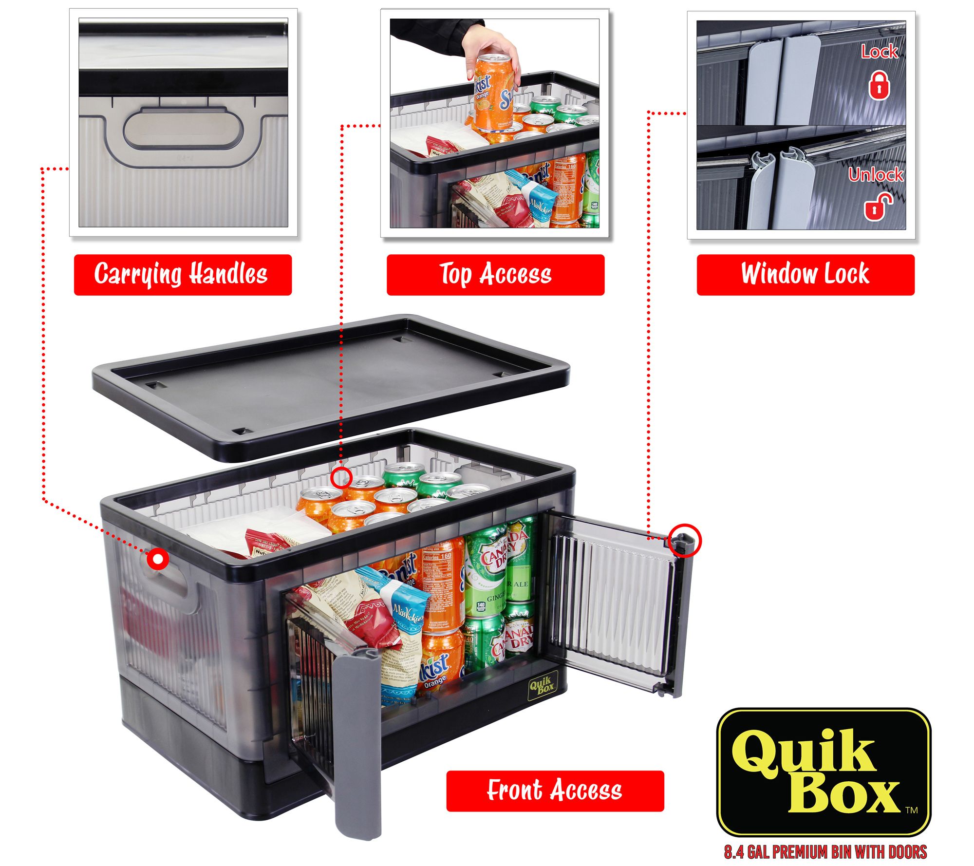 dbest Quik Box 8.4 Gallon Storage Box 3-Pack - QVC.com