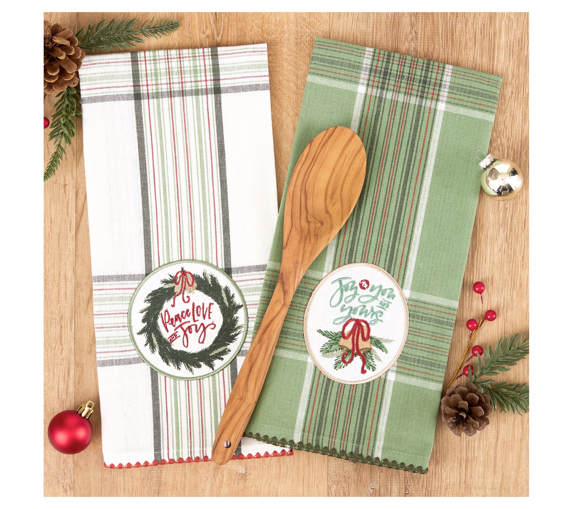Design Imports Set/2 Christmas Joy Kitchen Towels - QVC.com