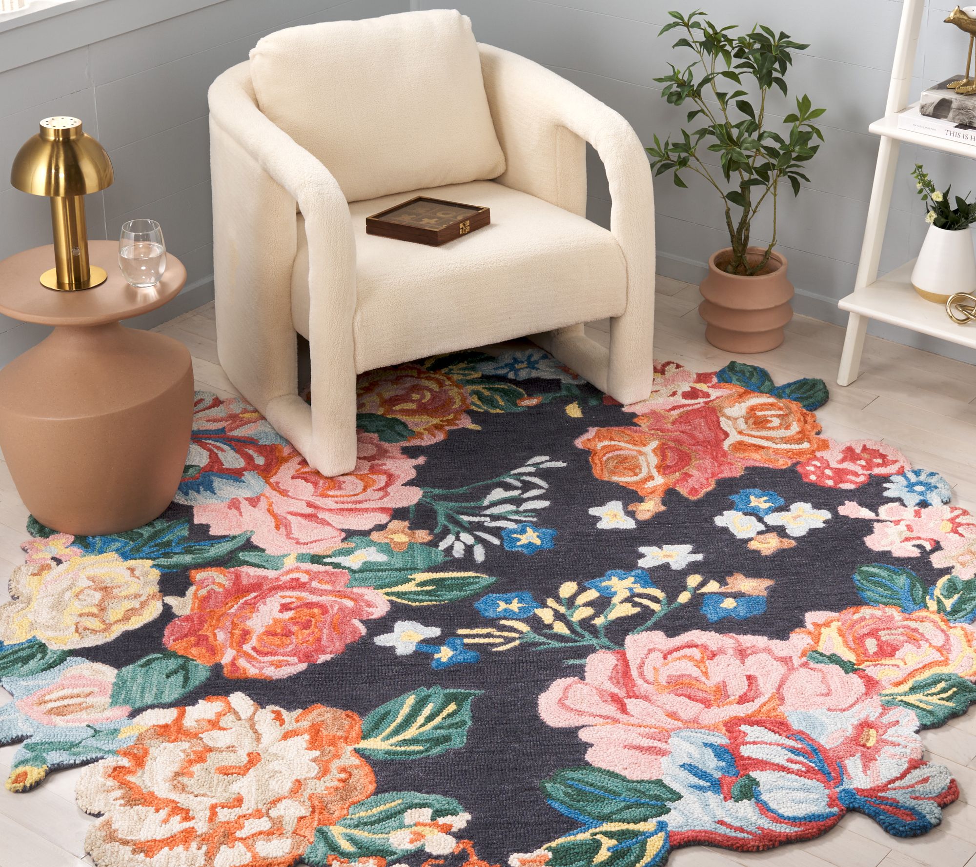 Safavieh Rosecl iff Hand Tufted Wool 6' x 6' R ound Rug - QVC.com