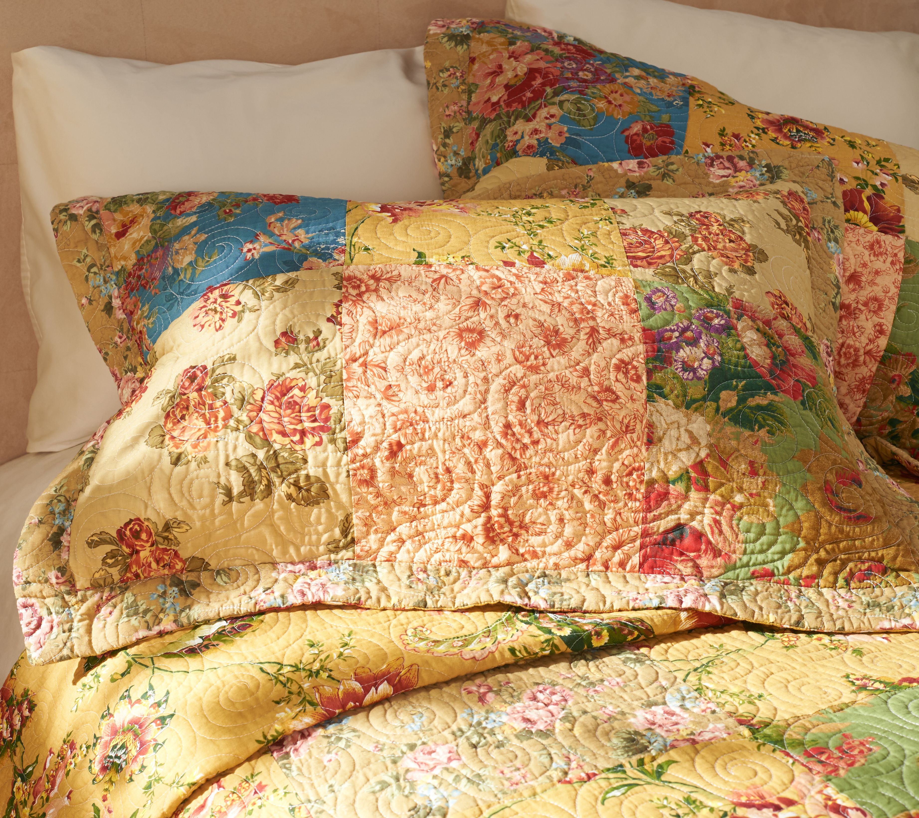 Country Cottage 100% Cotton Patchwork Pieced Quilt with Sham(s) - QVC.com