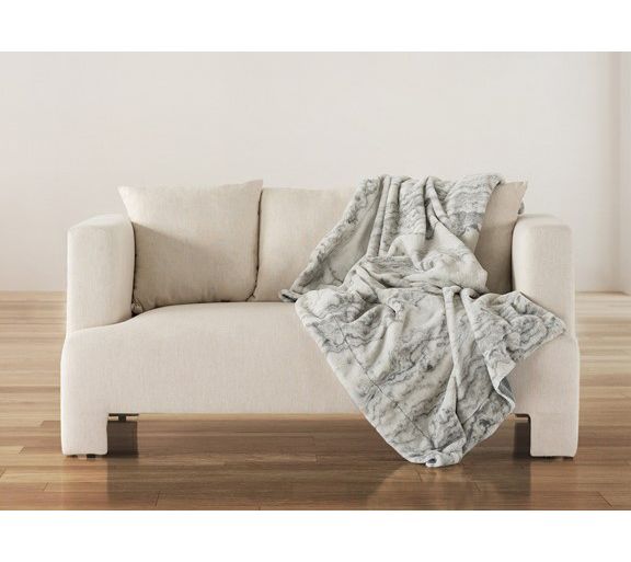 Berkshire Blanket Brighton Marble Fur Throw 60" x 70" Throw - QVC.com