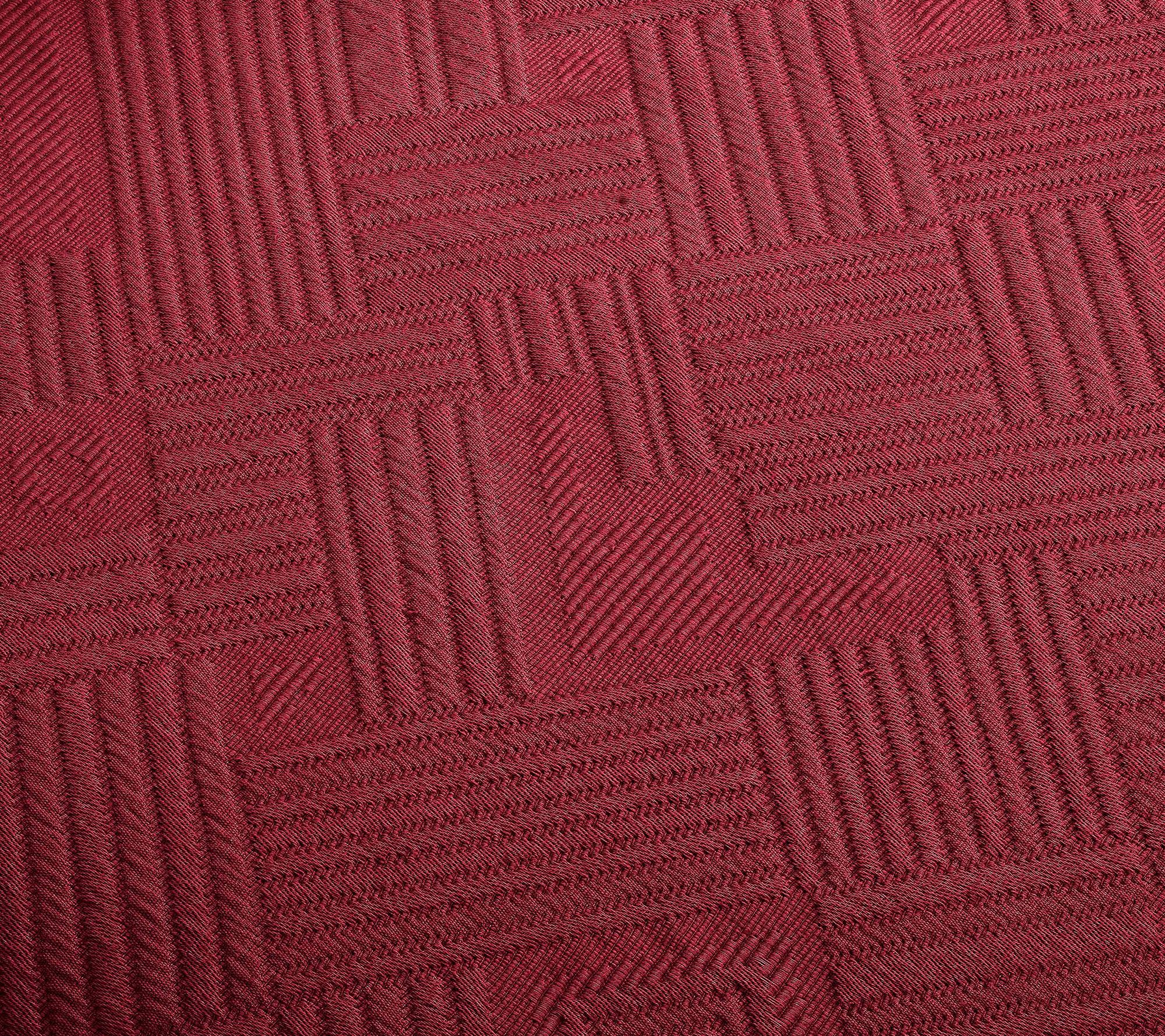 Superior Geometric Fret Cotton Scalloped Bedspr ead Set, King - QVC.com