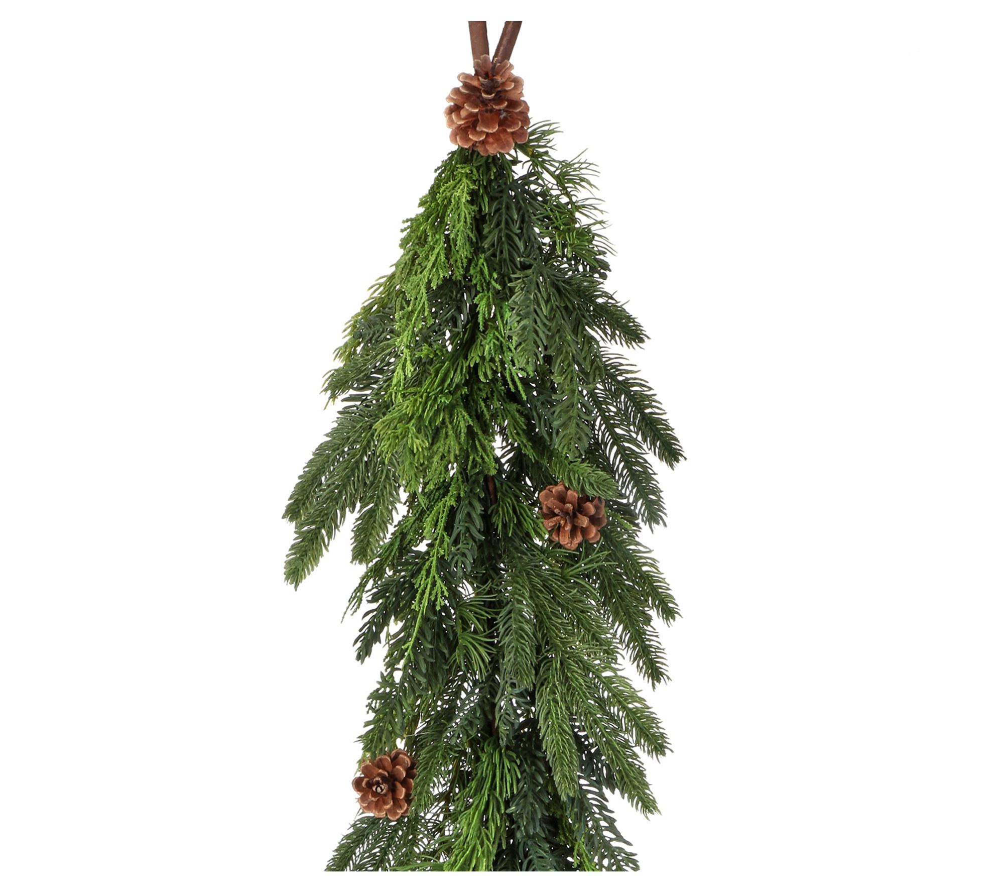 48" Cedar And Spruce Cone Garland by Valerie - QVC.com