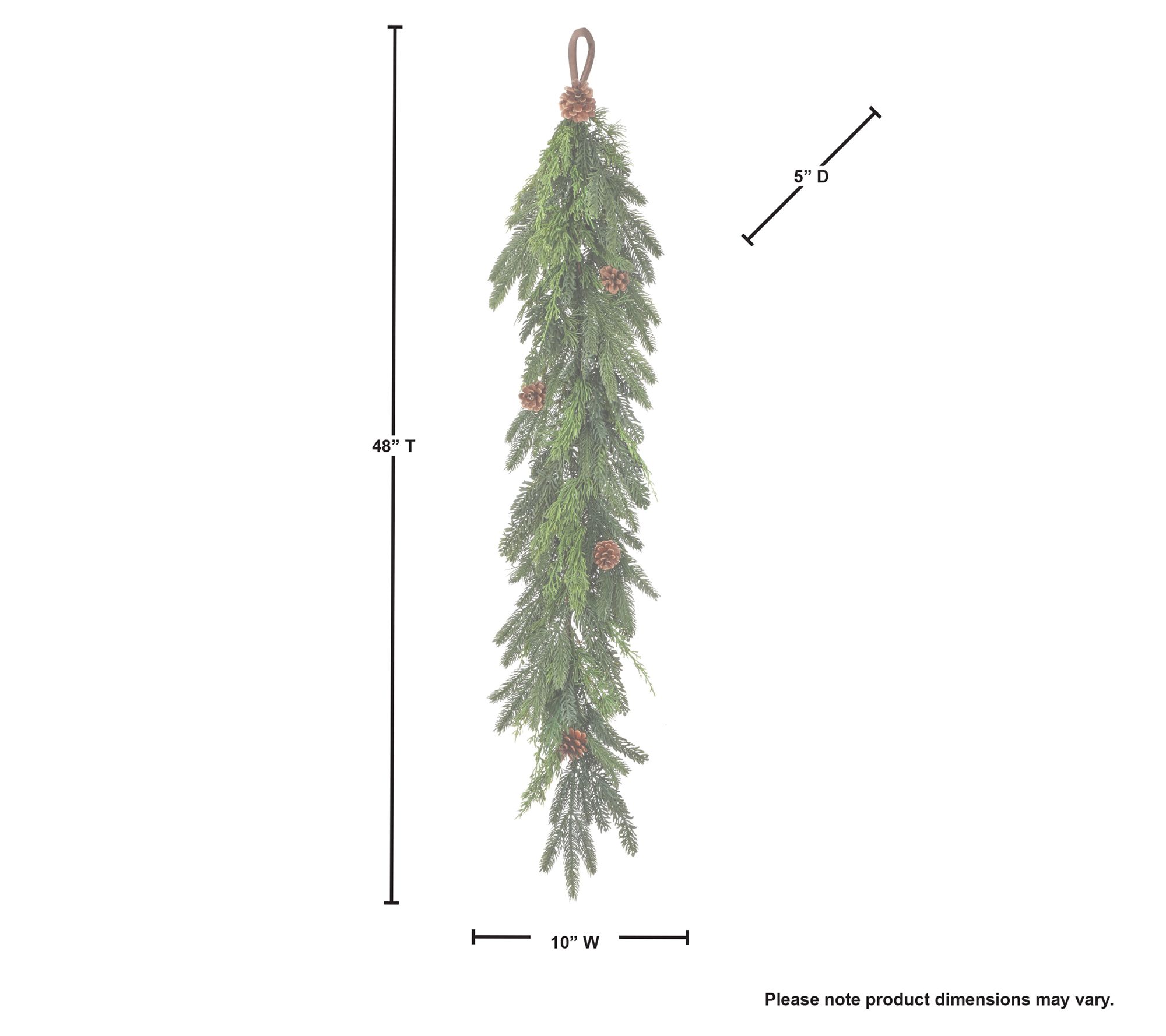 48" Cedar And Spruce Cone Garland by Valerie - QVC.com