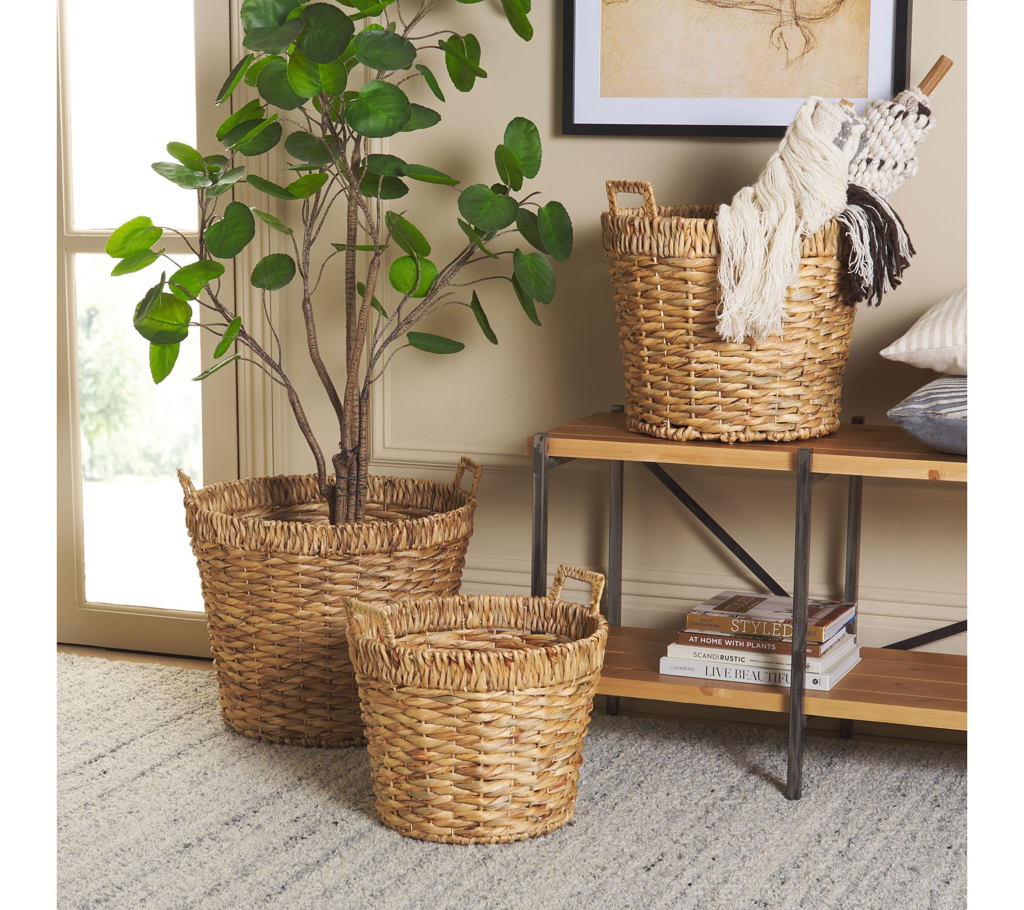 Safavieh Fenwick Set of 3 Baskets - QVC.com