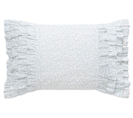 Laura Ashley Ch loe Cottage Blu e 14" X 20" Bre akfast Pillow - QVC.com