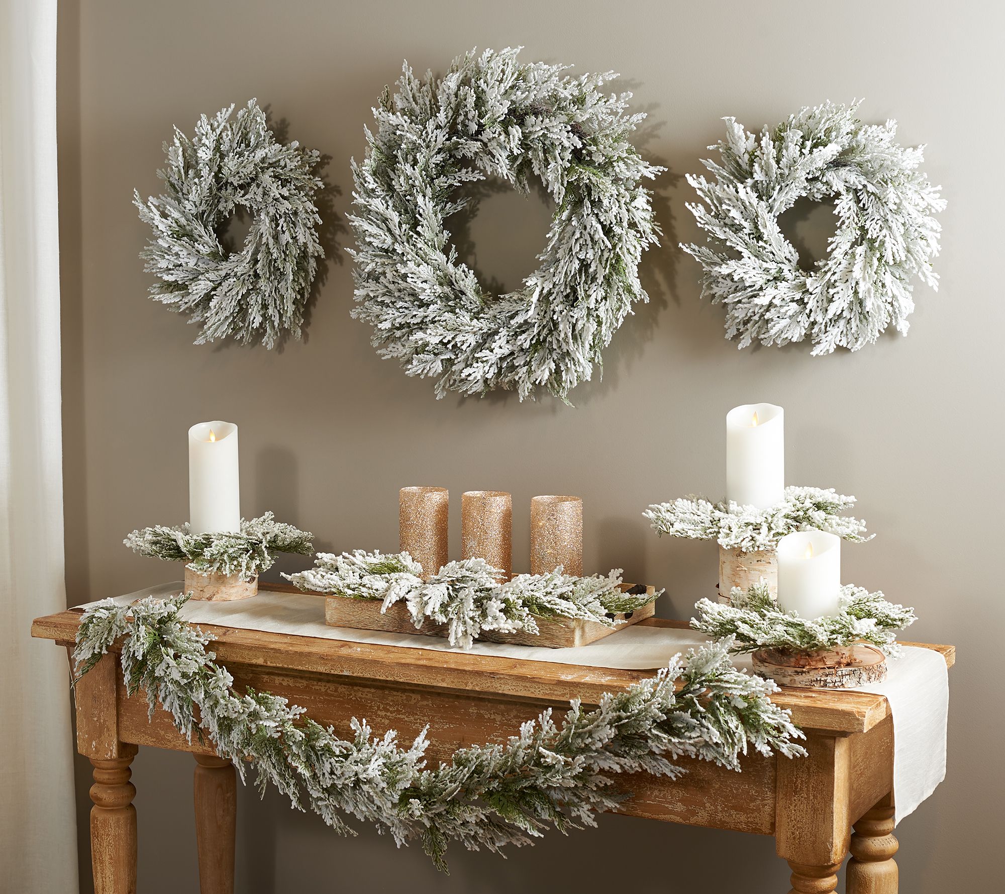 "As Is" Set of 6 Snowy Cedar Flocked Picks by Valerie - QVC.com