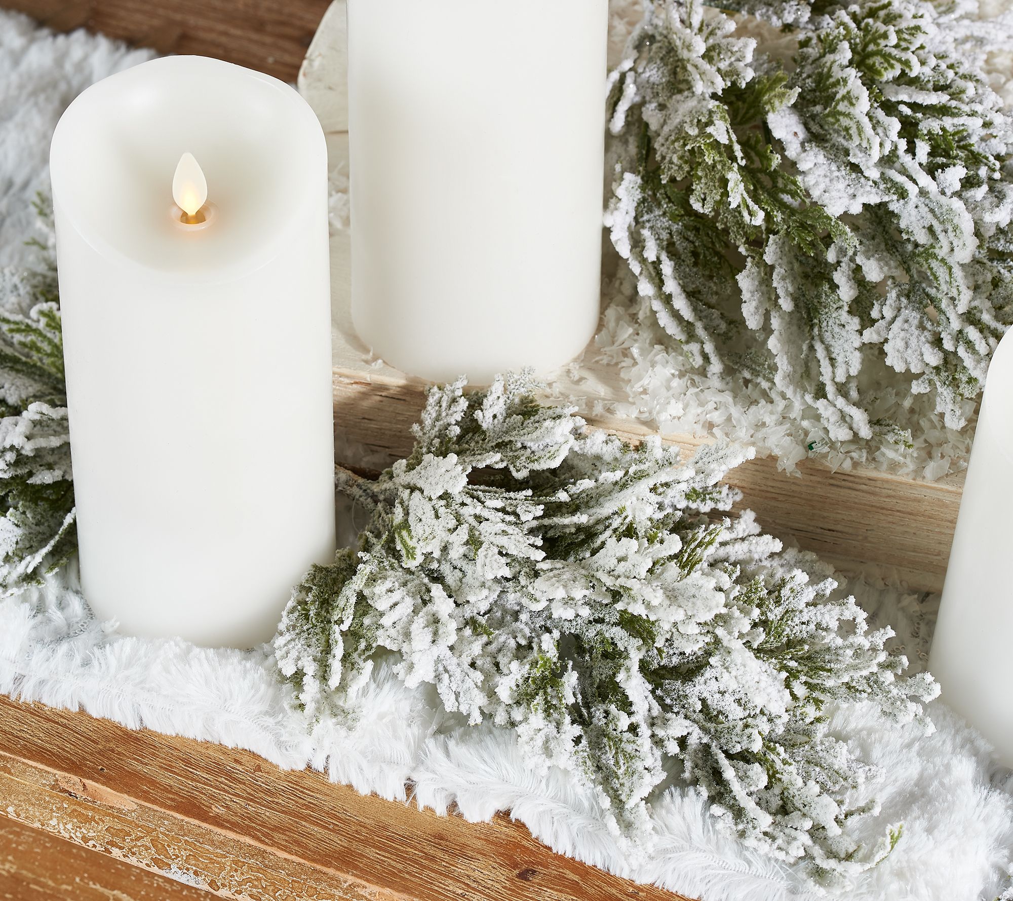 "As Is" Set of 6 Snowy Cedar Flocked Picks by Valerie - QVC.com