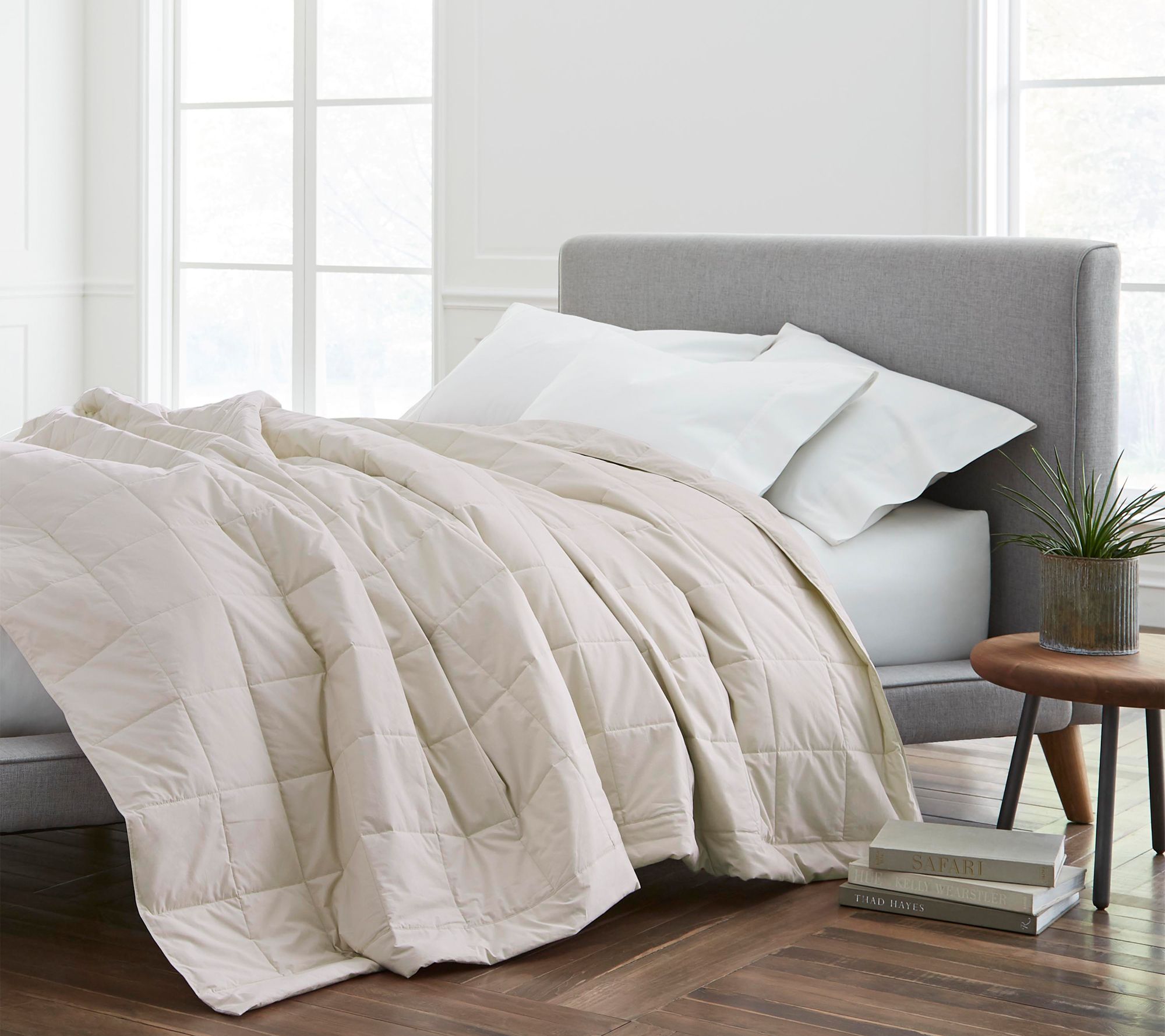 EcoPure Low Loft Comforter/Filled Blanket - King - QVC.com