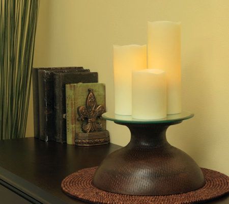 Pacific Accents 3" x 4" Melted Top Flameless Candle - QVC.com