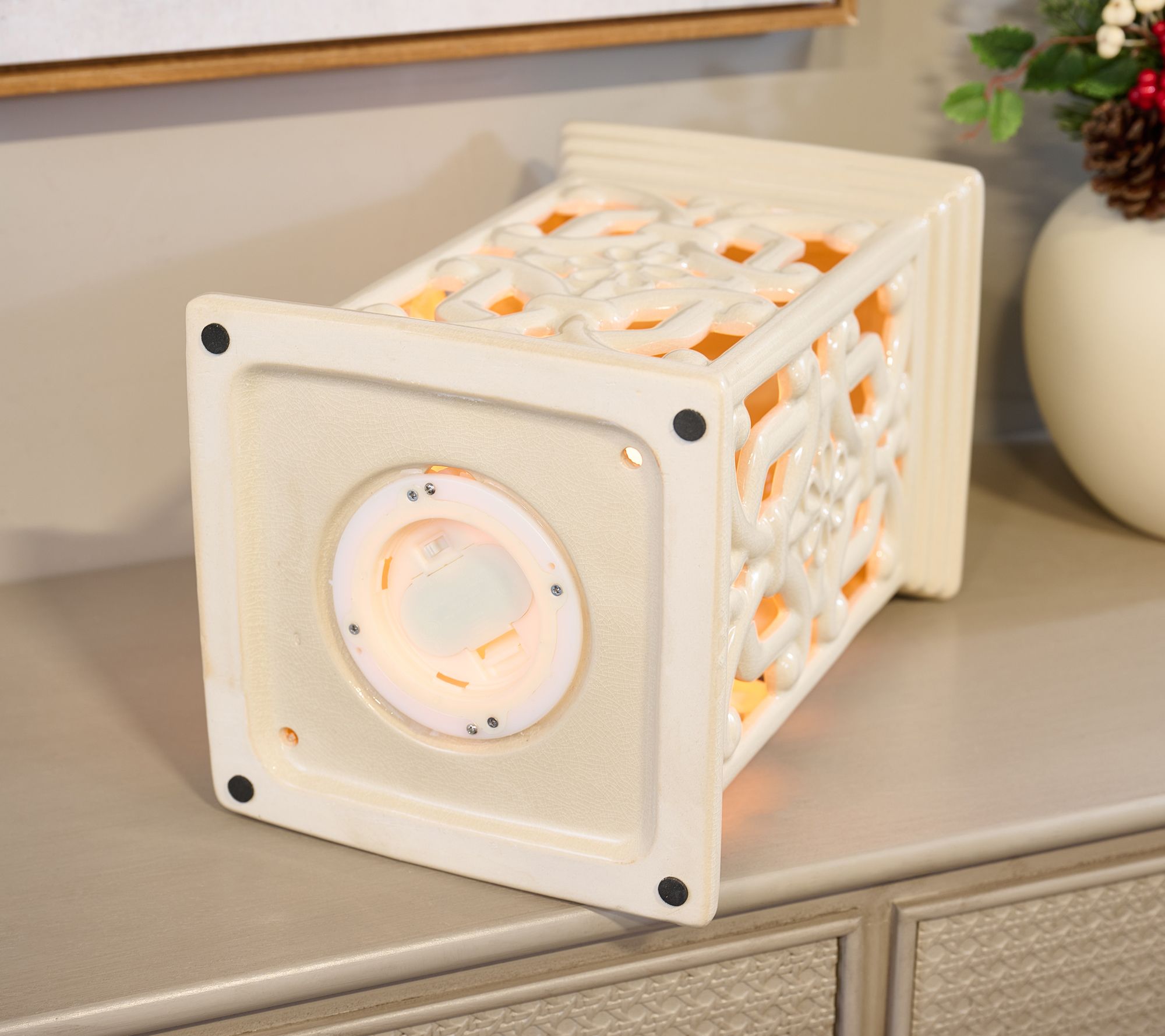 15" Flickering Flame Ceramic Lantern by Valerie - QVC.com