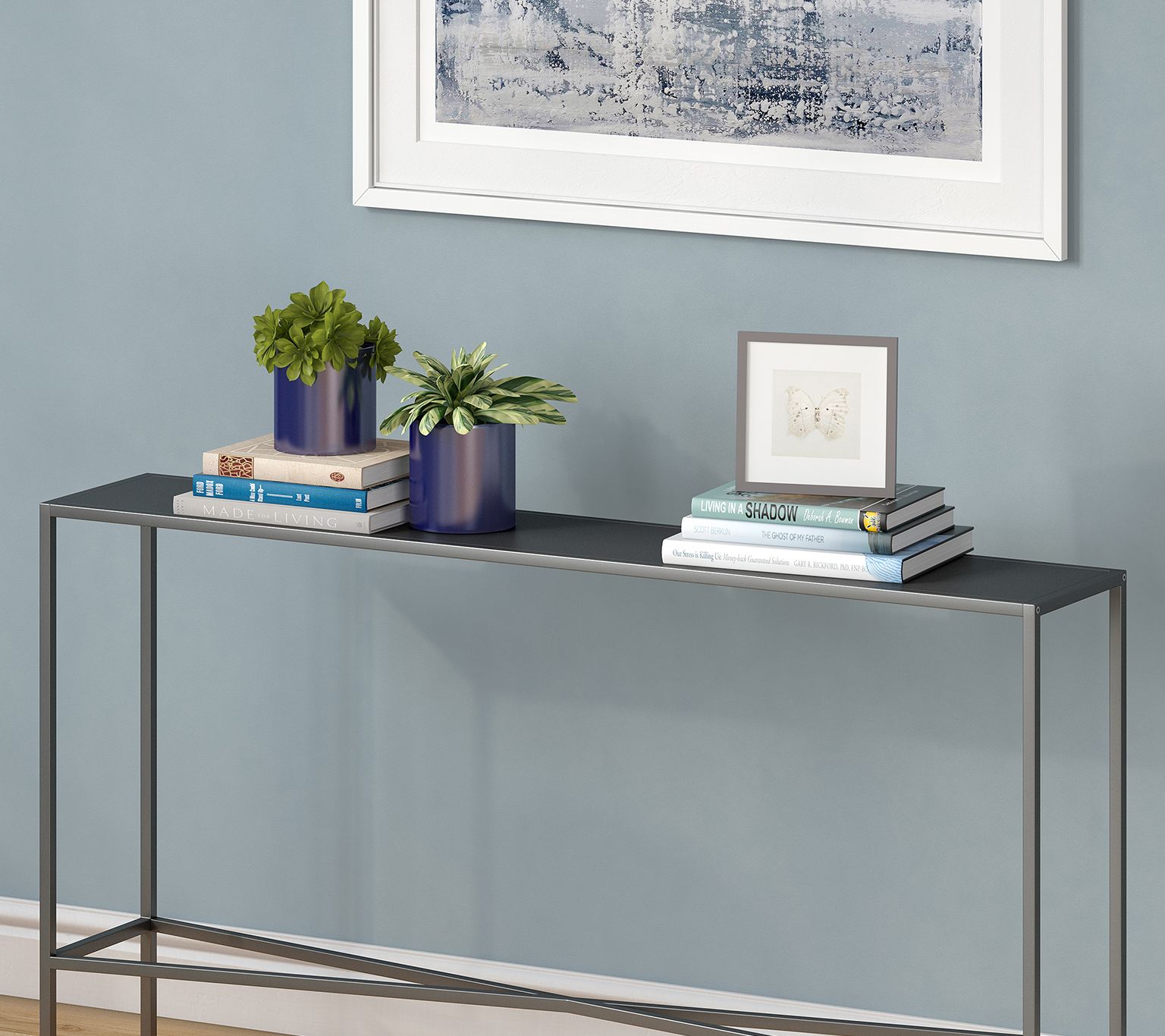 Hudson&Canal Henley Rectangular Console Table with Metal Top - QVC.com
