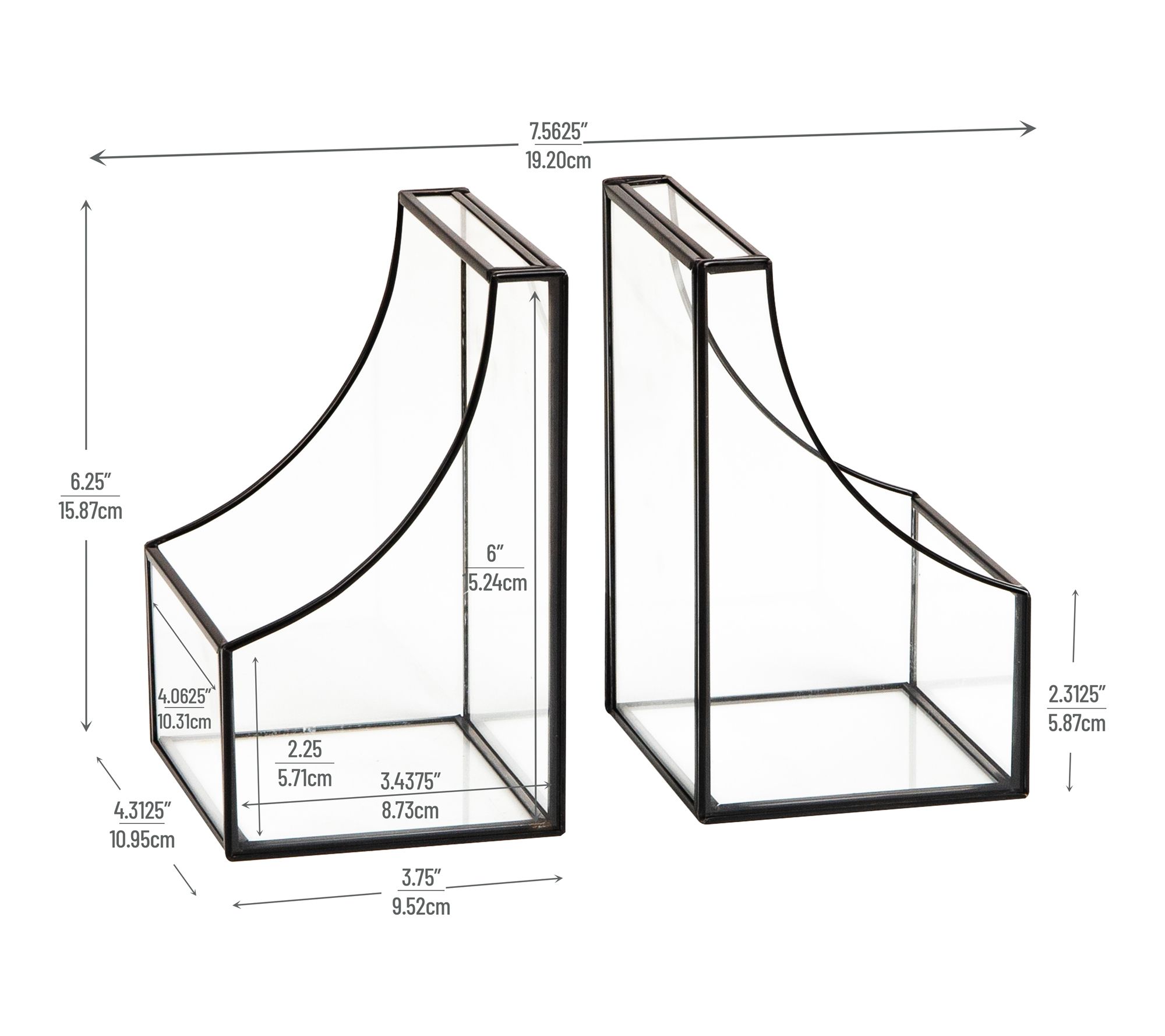 Mind Reader Terrarium Bookends, Decorative Book Holders - QVC.com