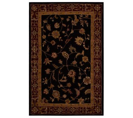 Royal Palace Paisley Scroll 5'6" x 8'6" HandmadeWoolRug with Faux Silk ...