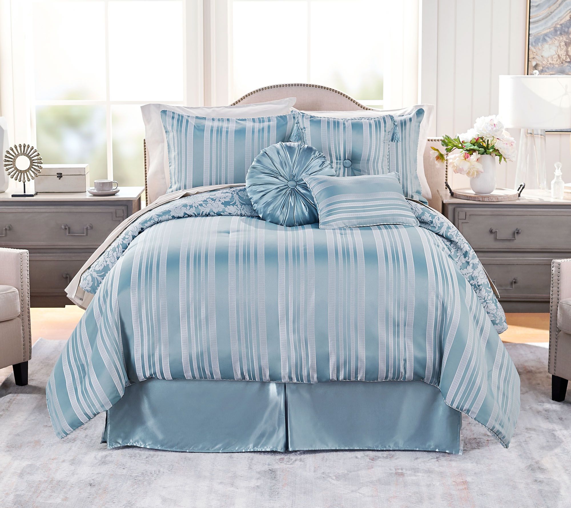 "As Is" Northern Nights Jacquard Reversible 7 pc King Comforter - QVC.com