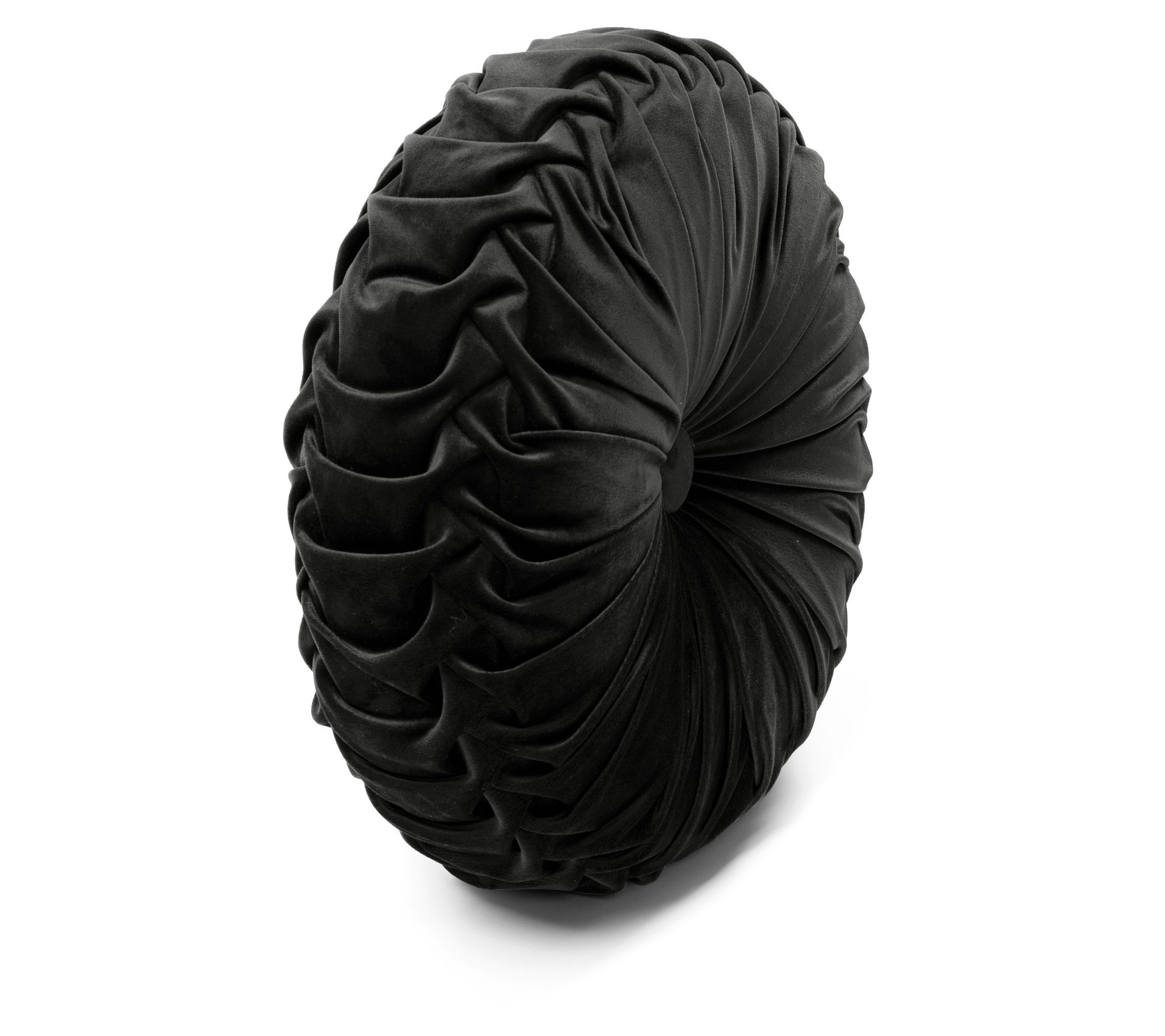 Round Pleated Soft Velvet Dec. Pillow by Lush Decor - QVC.com