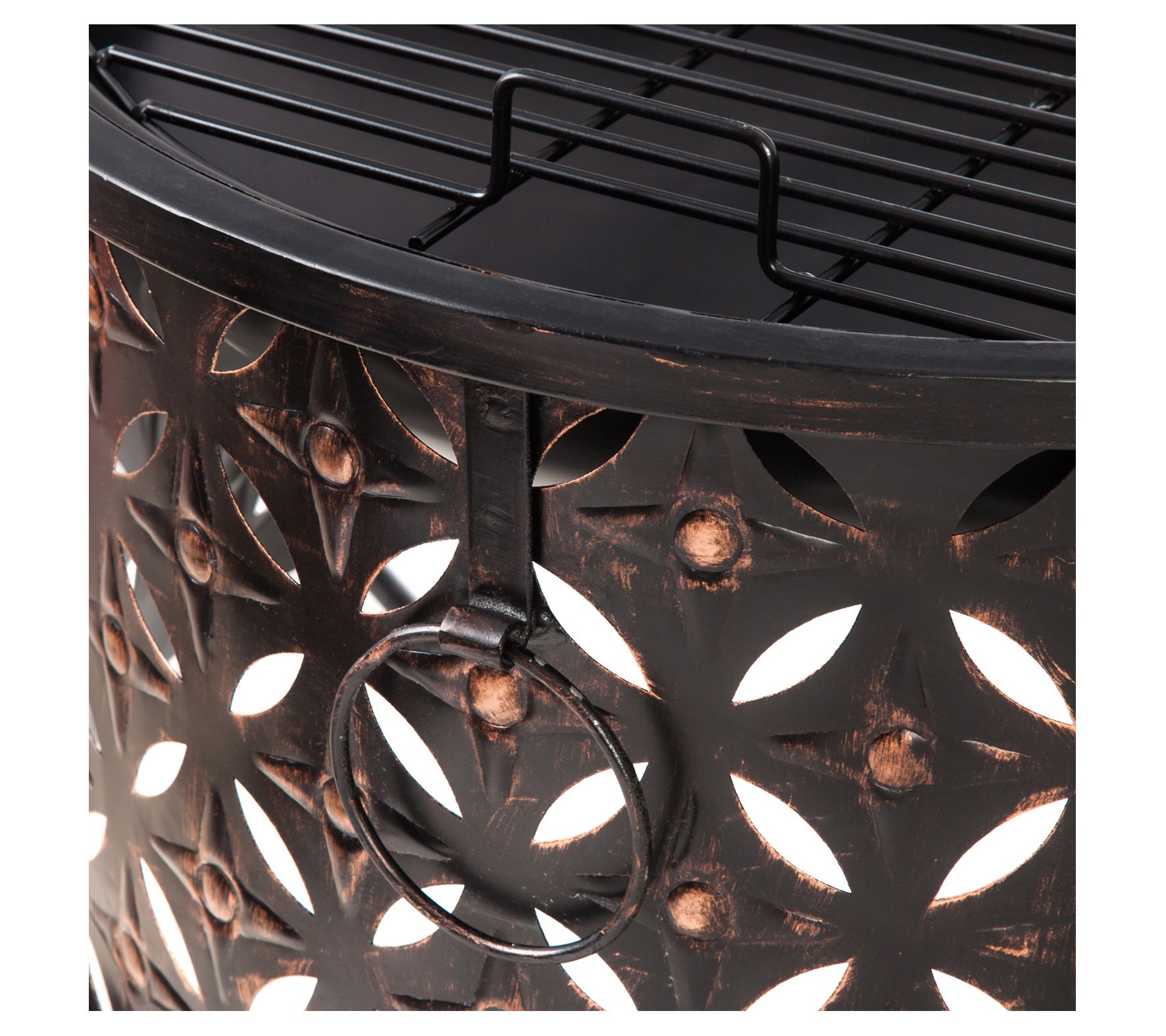 Evergreen Cylinder Lattice Firepit - QVC.com