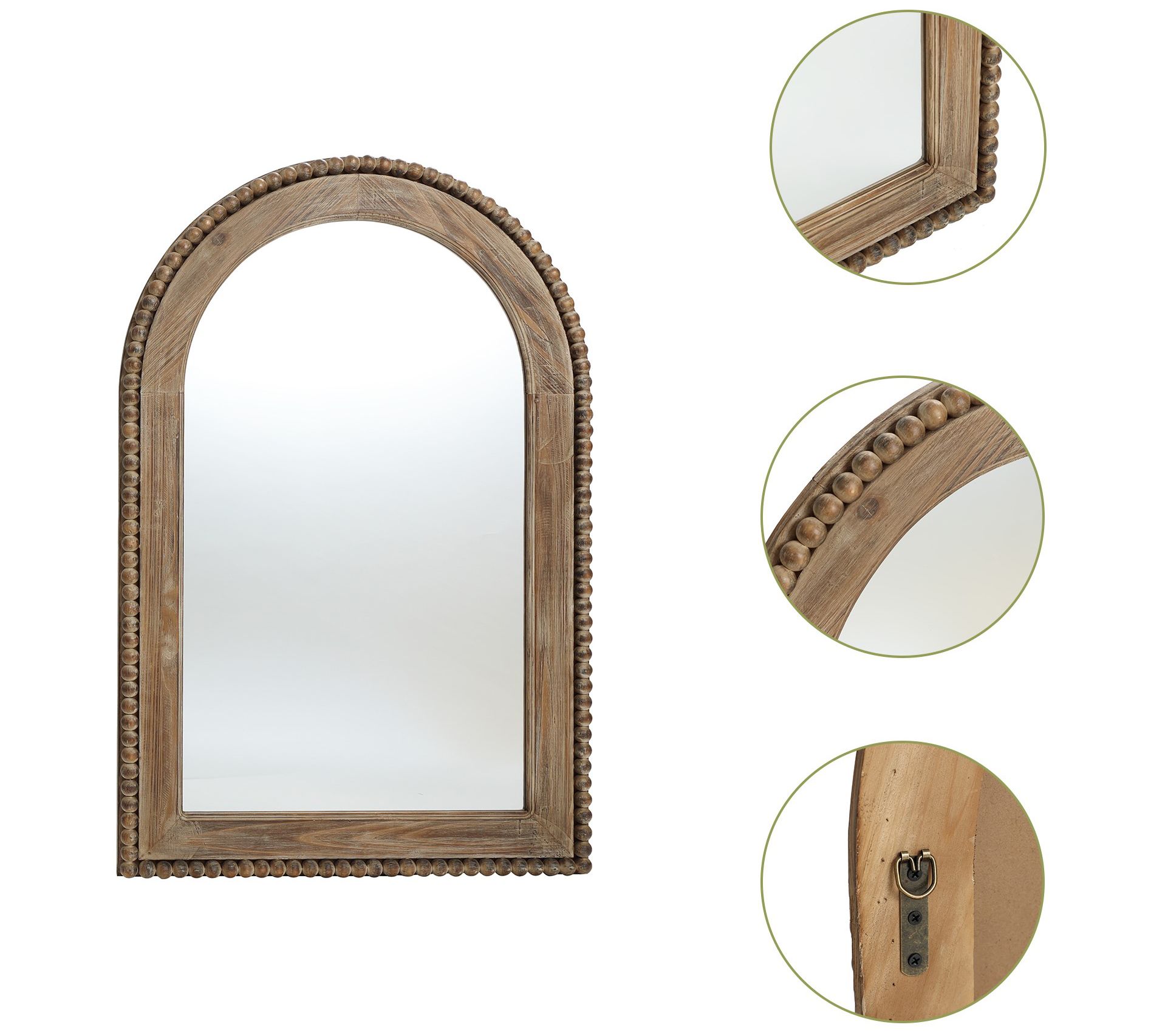 LuxenHome Wood Framed Arch Window Wall Mirror - QVC.com