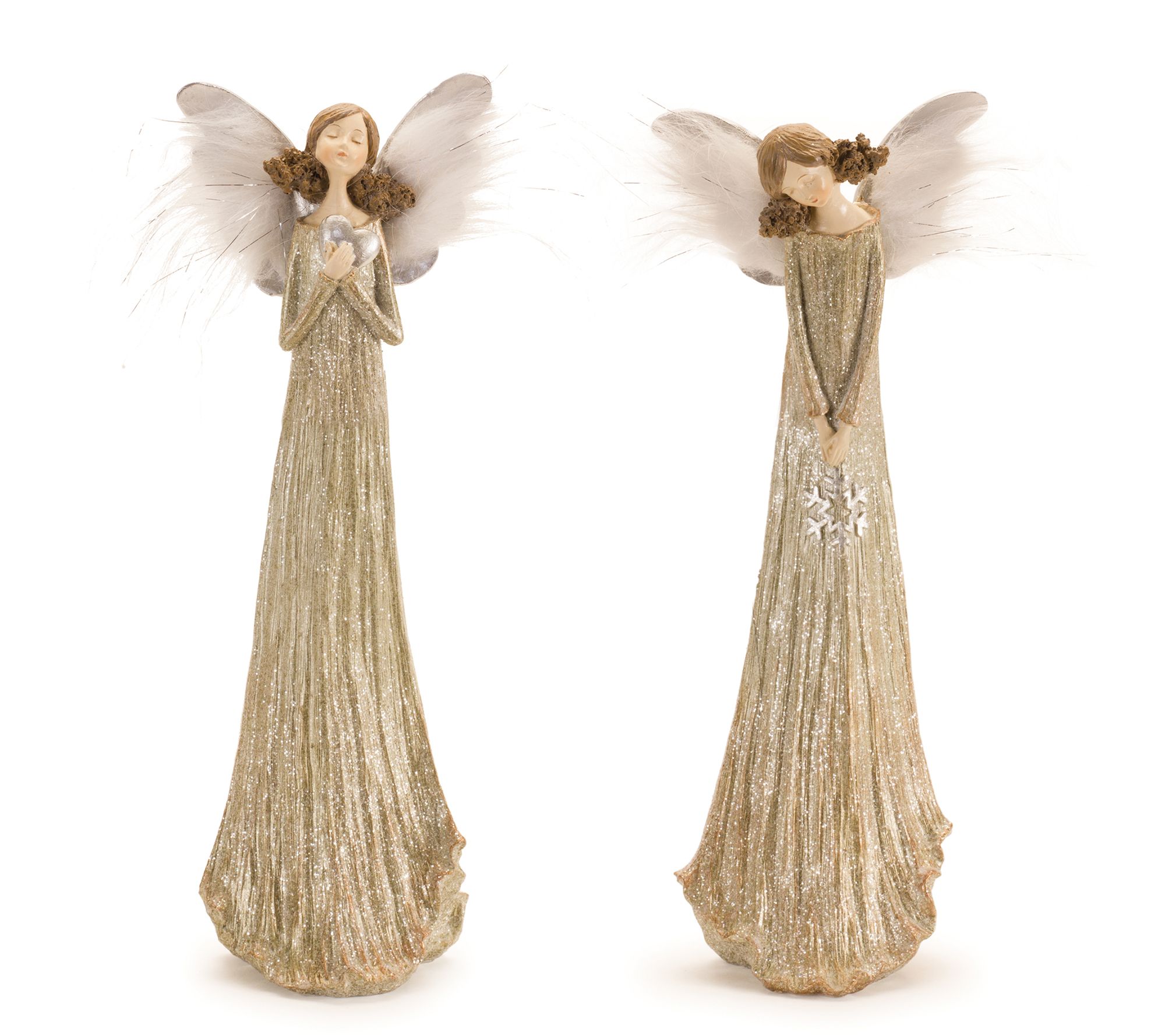 Melrose Winter Angel with Feathered Wings (Setf 2) - QVC.com