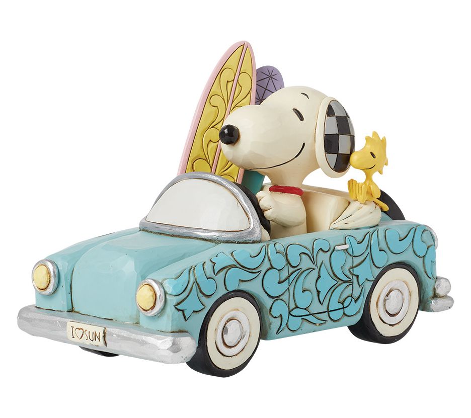 Peanuts by Jim Shore Snoopy & Woodstock Surfboard Figurine 5"H - QVC.com