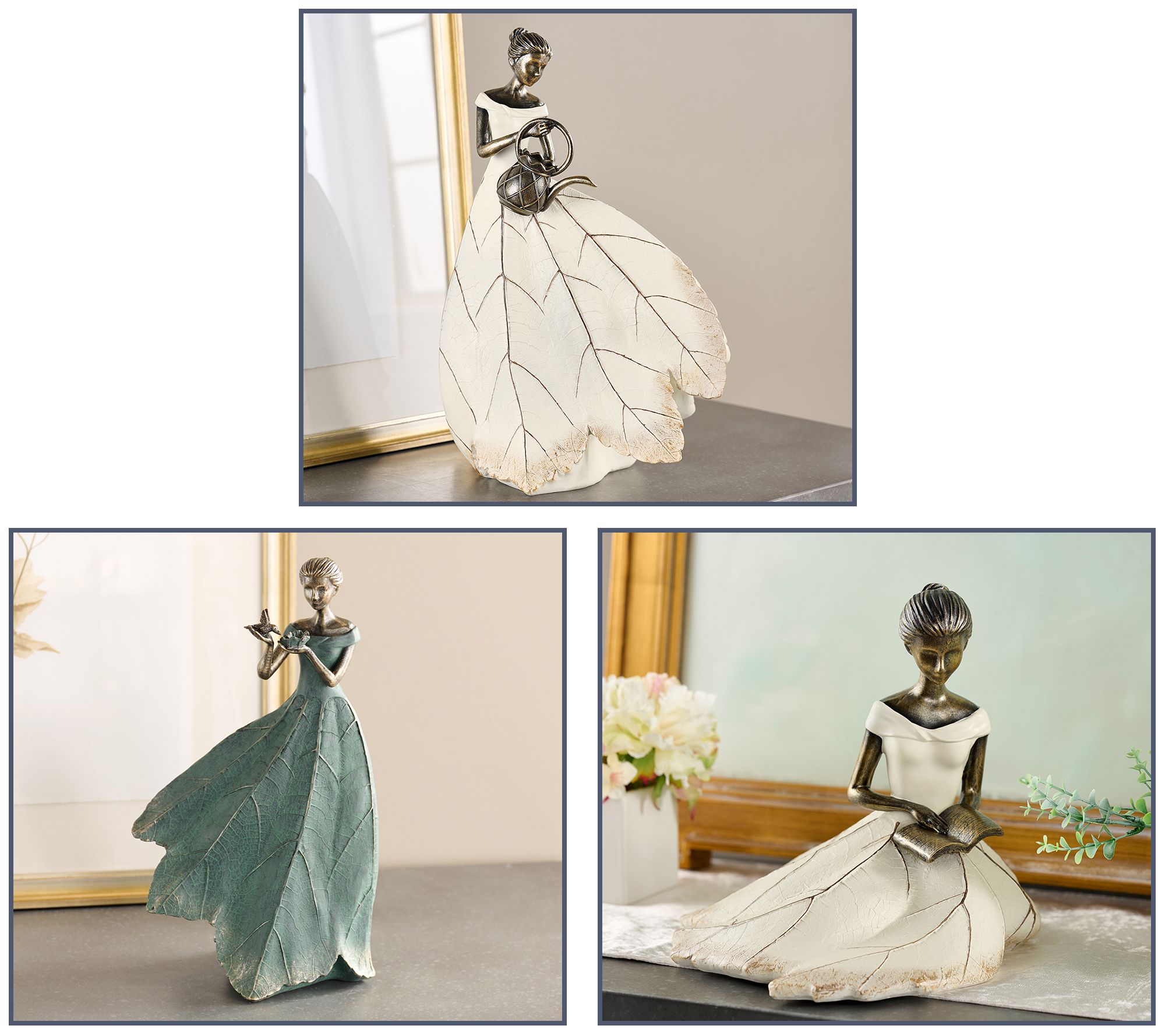 Indoor/Outdoor Garden Maiden With Umbrella, Cardinal or Book by Valerie ...