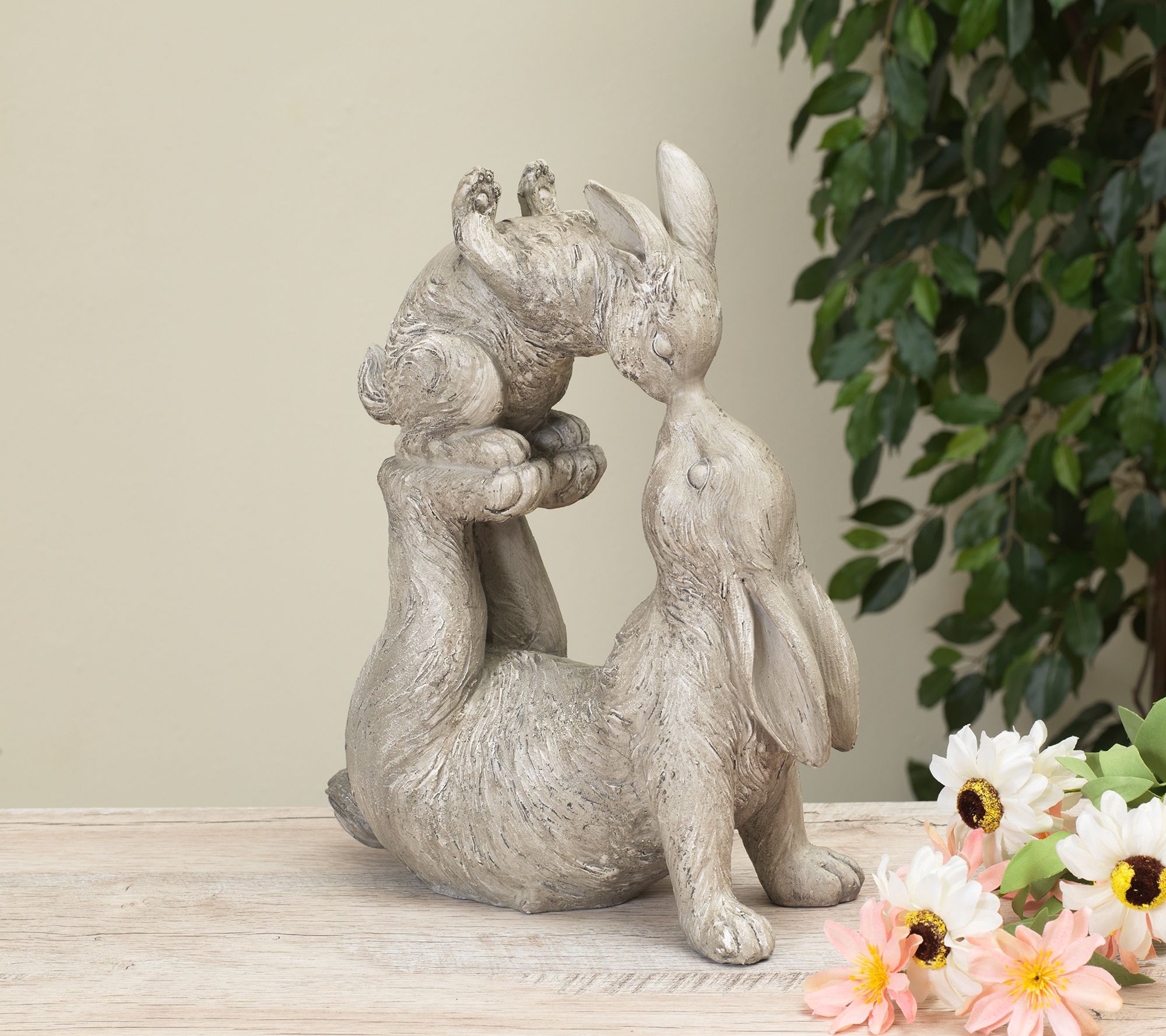 Resin Kissing Bunnies Figurine by Gerson Co. - QVC.com