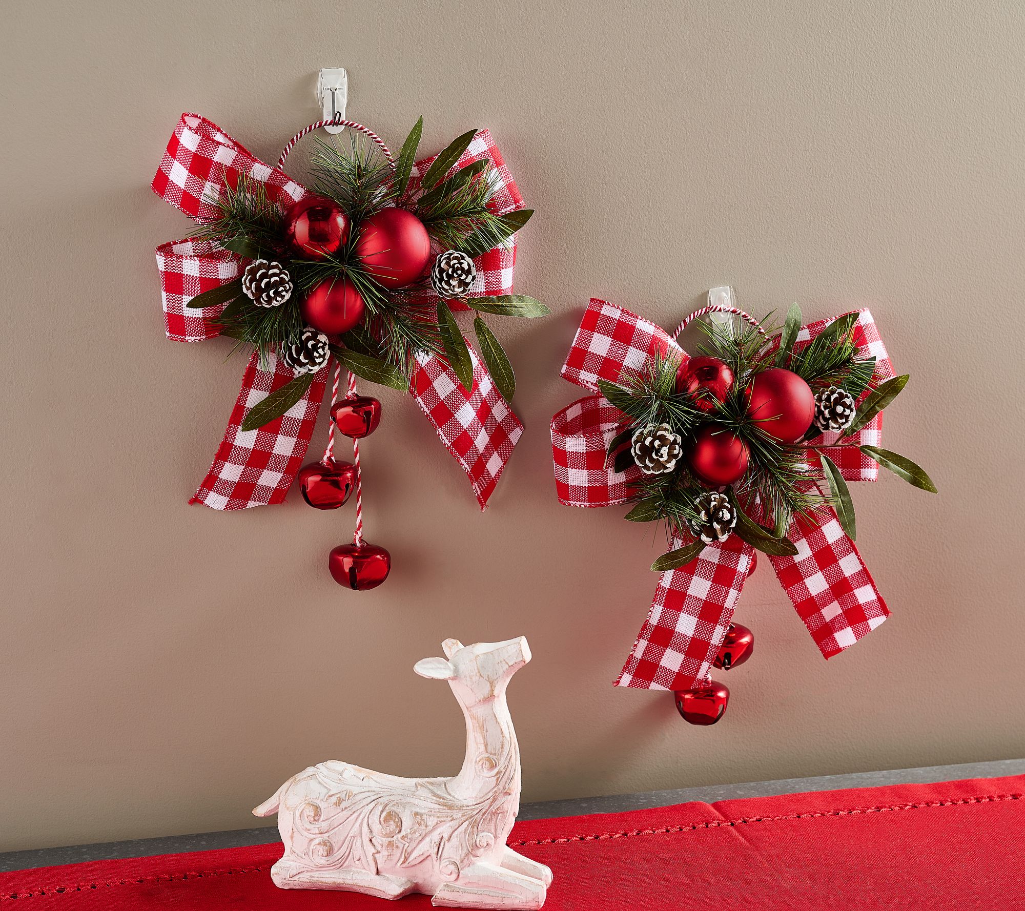 "As Is" Set of 2 Jingle Bell Bows with Embellishments by Valerie - QVC.com