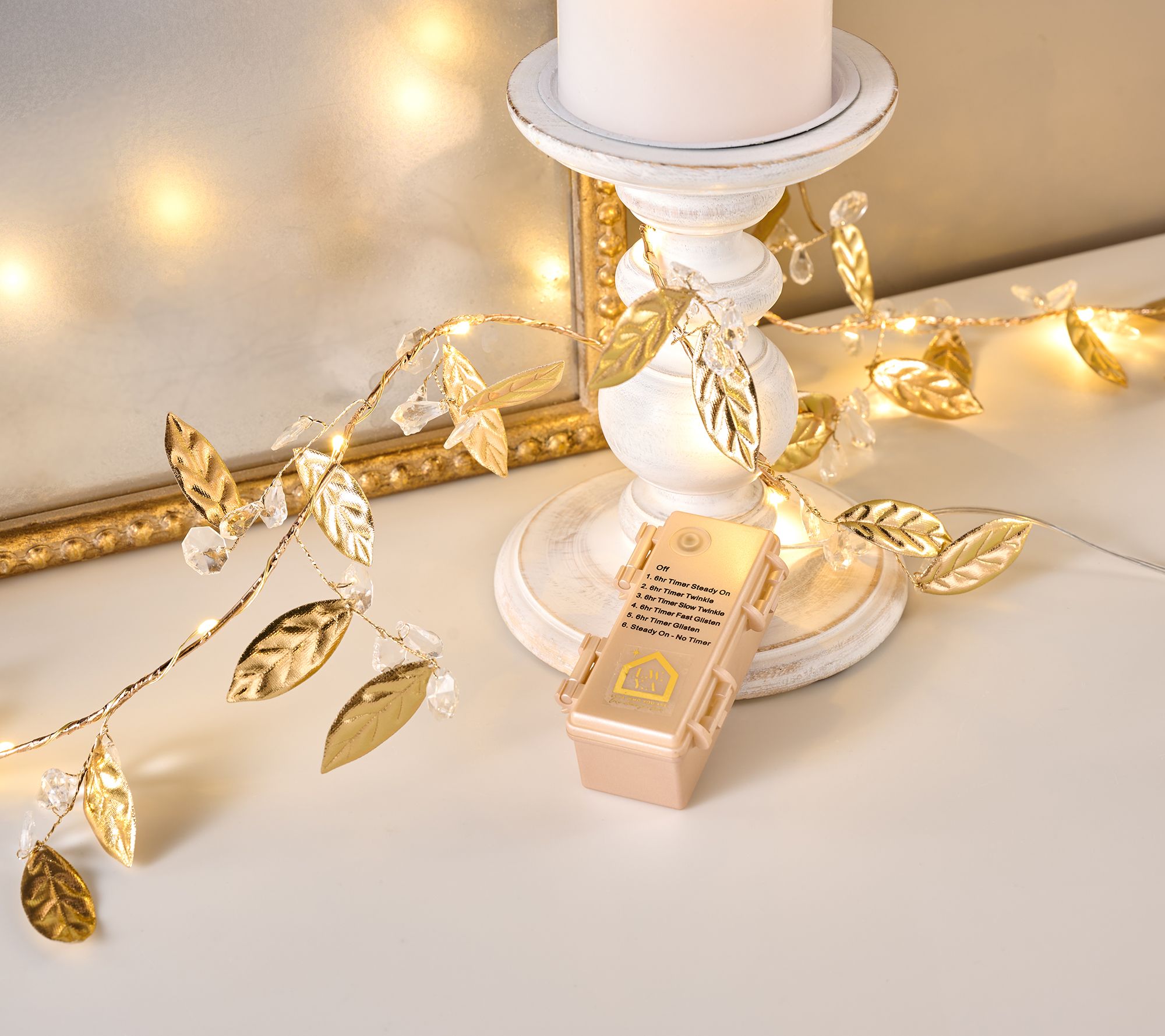 "As Is" 6' Decorative Crystal and Magnolia Light Strand - QVC.com