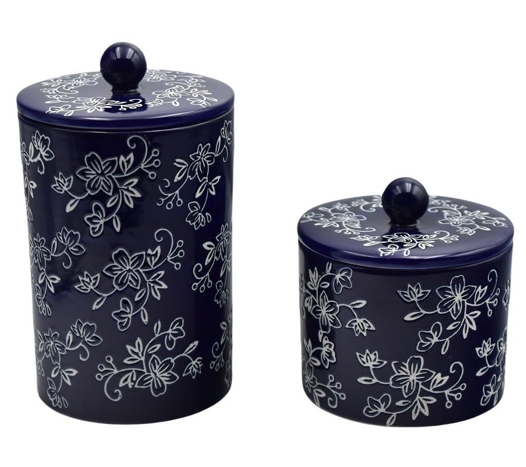Temp-tations Floral Lace 1-qt and 2-qt Lidded Canisters - QVC.com